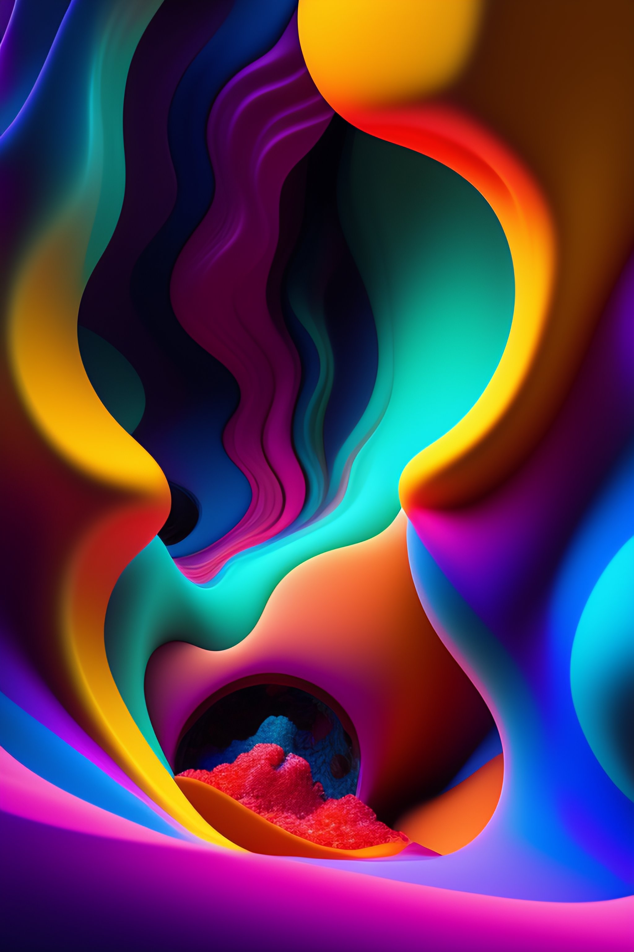 Lexica - Of a colorful deep sea crater with strange cute blobby happy ...