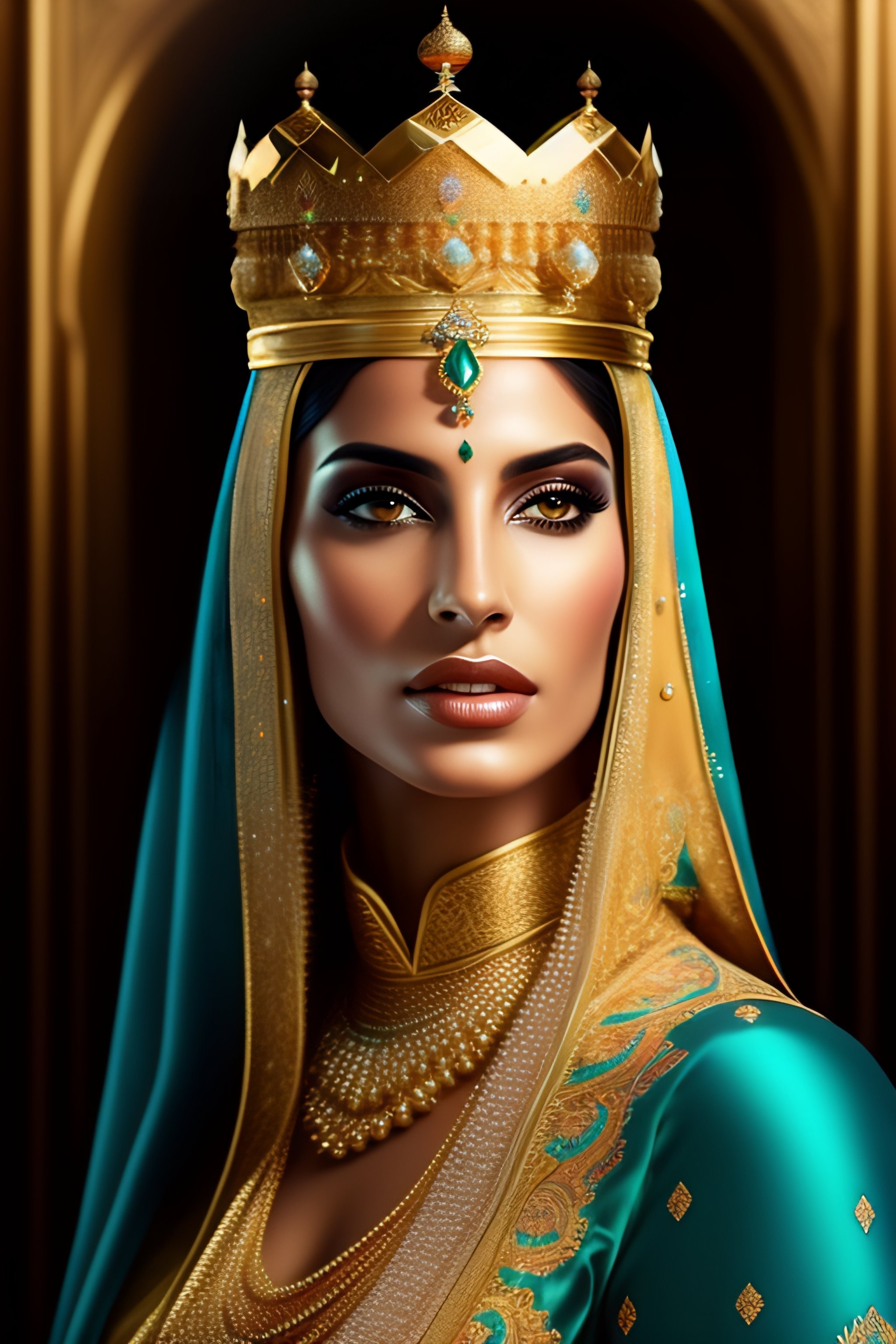 Lexica - An arab princess wearing a crown made of glass