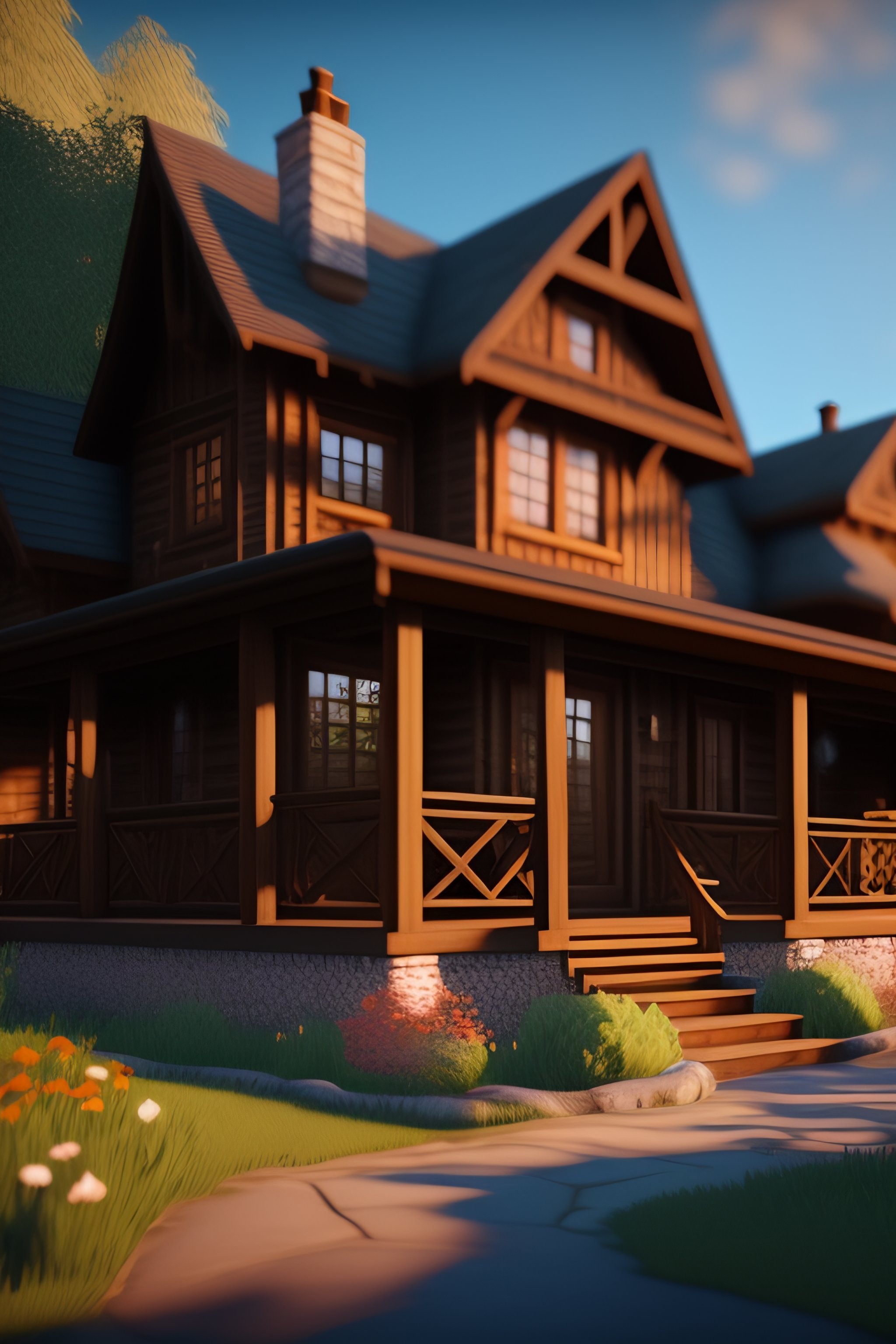 Lexica - Peaceful wooden mansion, interior, unreal engine 5 tech demo ...