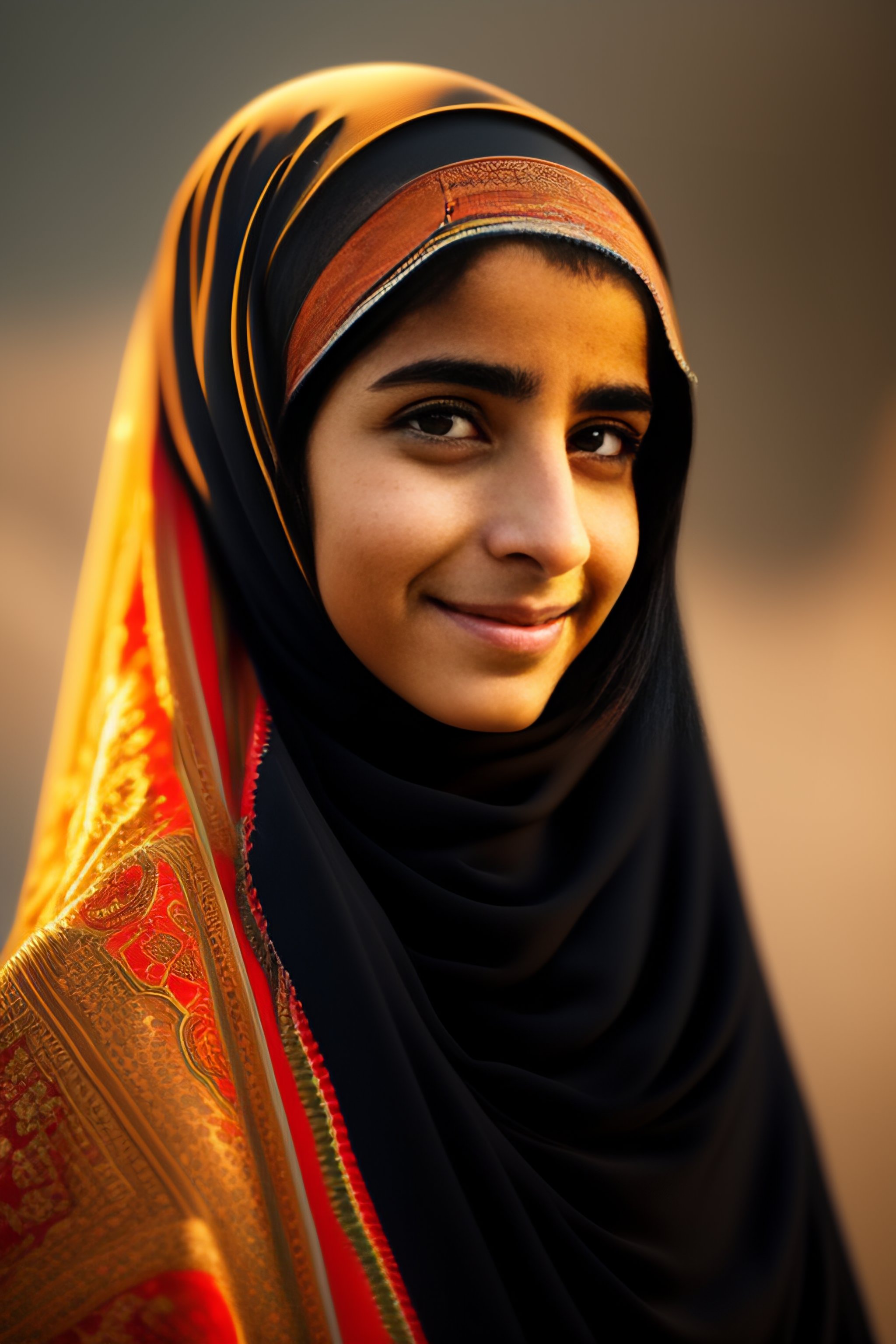Lexica - An Arabic girl with a veil