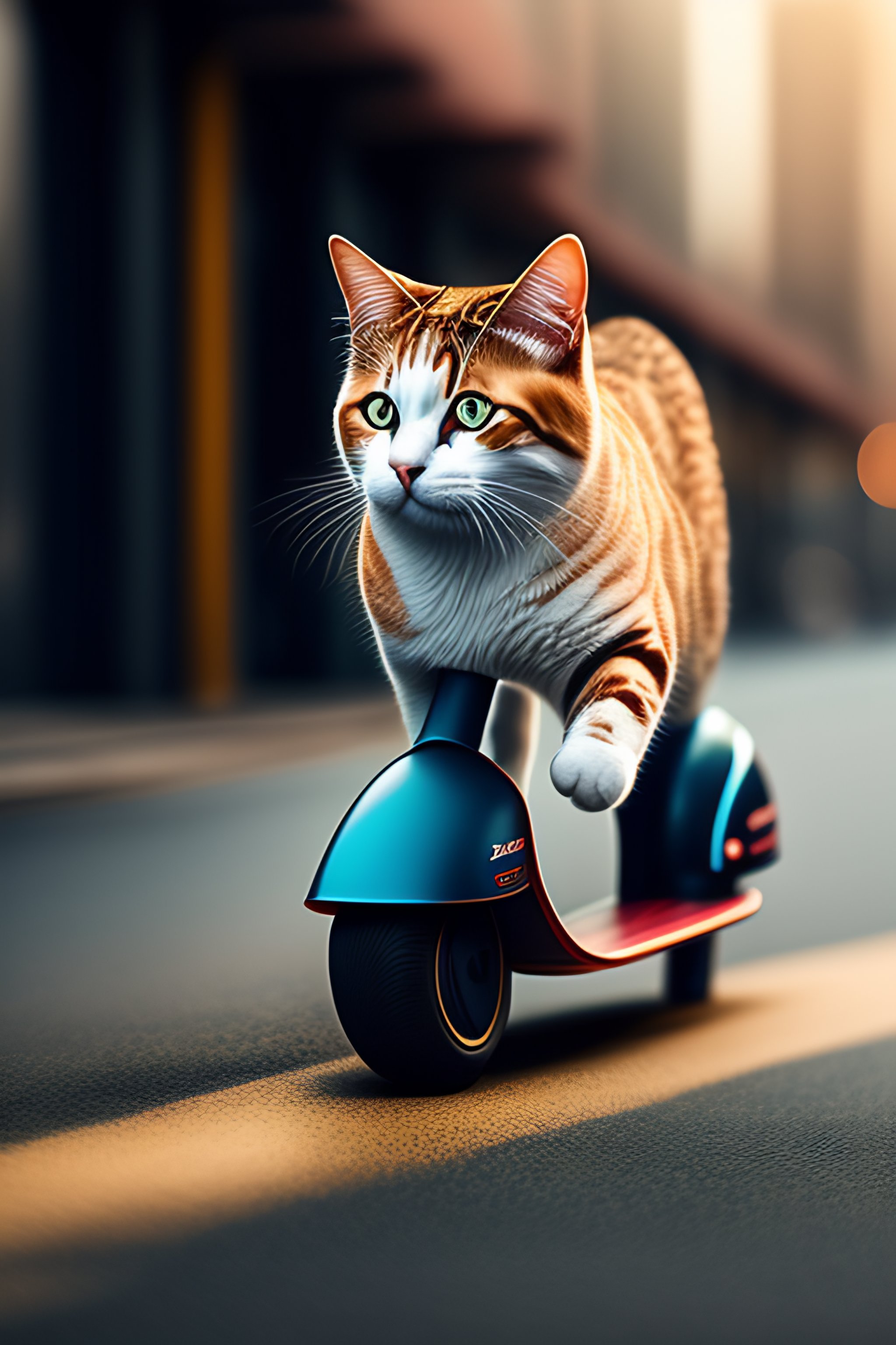 Lexica - Cat on a stunt scooter