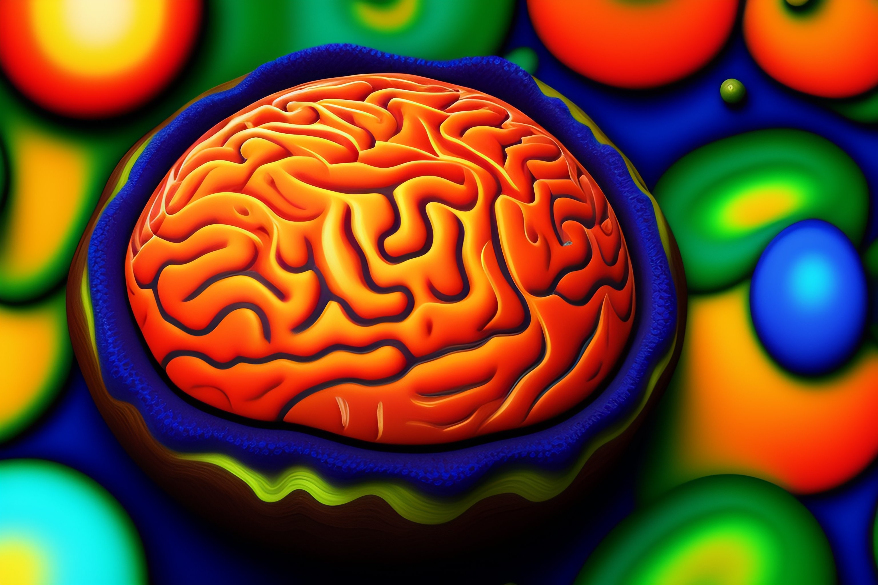 Lexica - Vann gogh style paint of a brain with tentacules