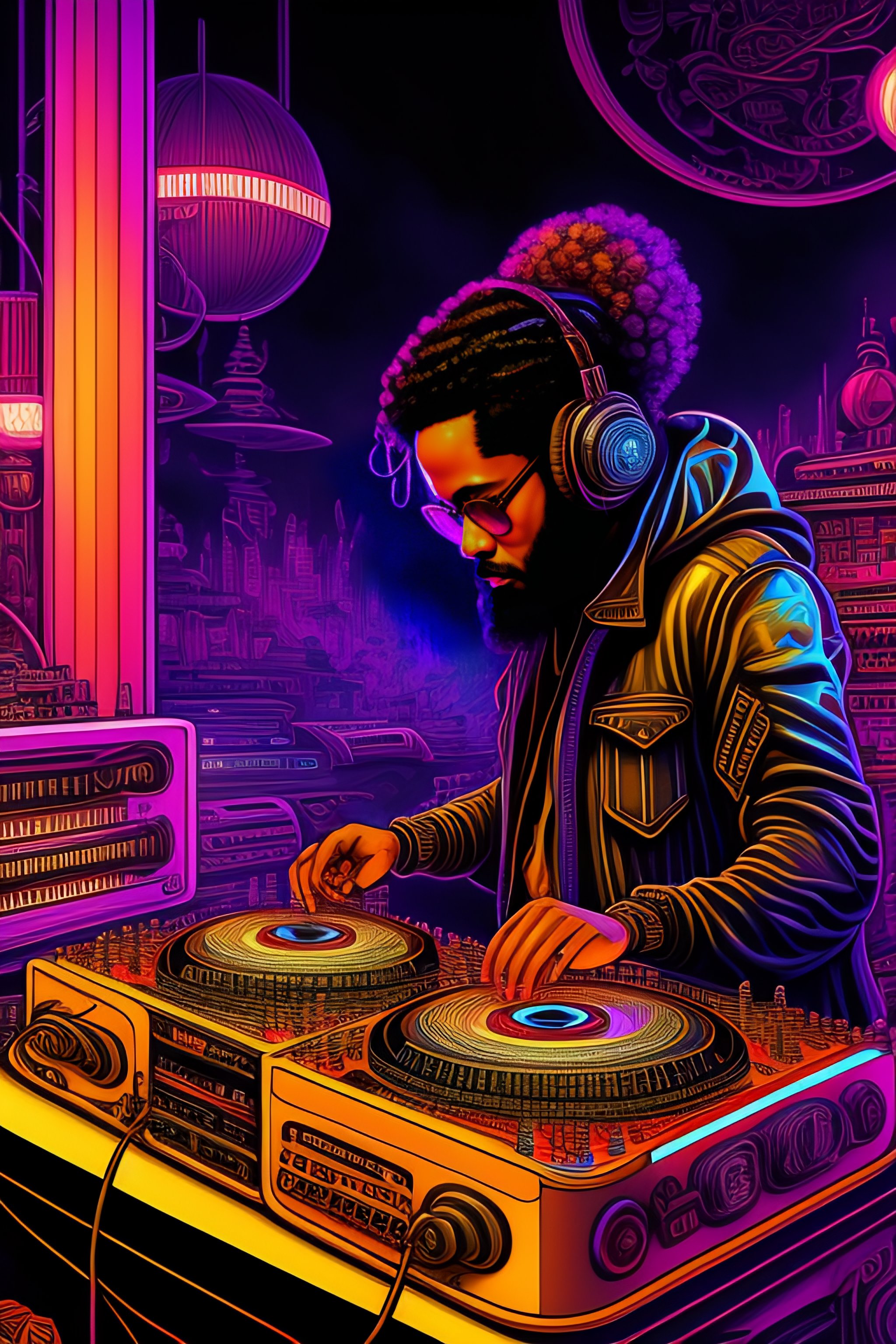 Lexica - Intricate detailed artwork of a futuristic dj Jazzman Wax at ...