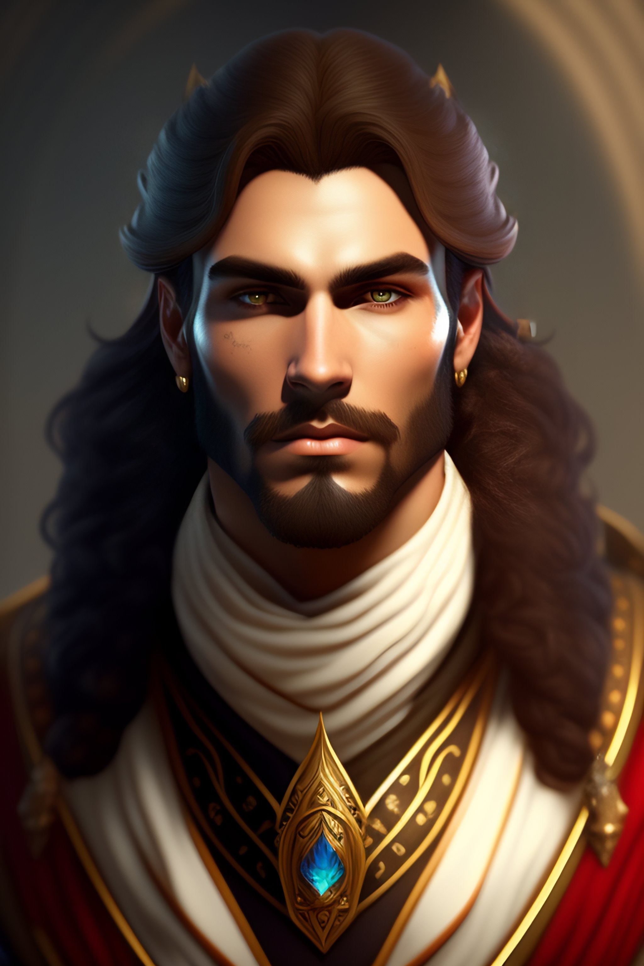 Lexica - Male bard fantasy, symmetrical beautiful, portrait, trending ...