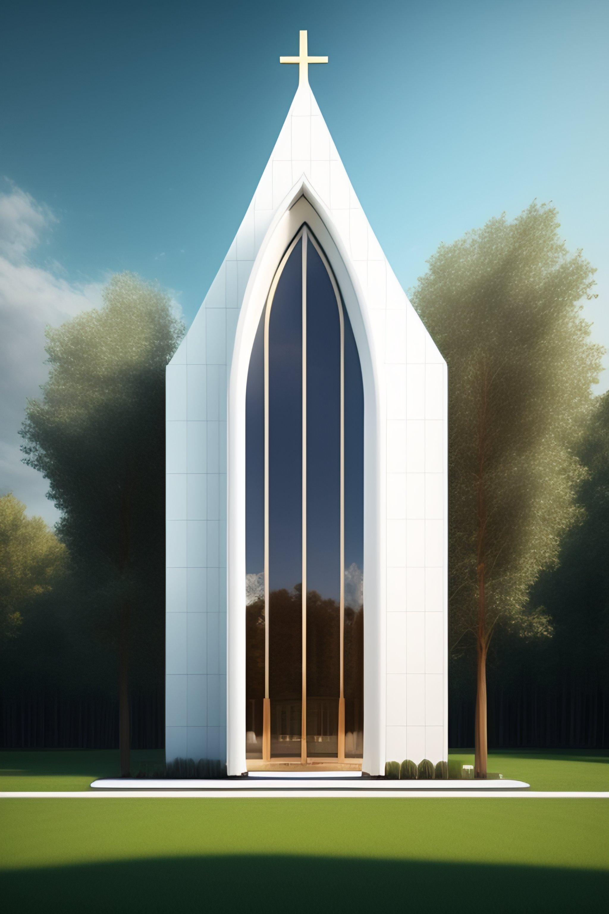 Lexica - Innovative arcitectural design of a white church in ...