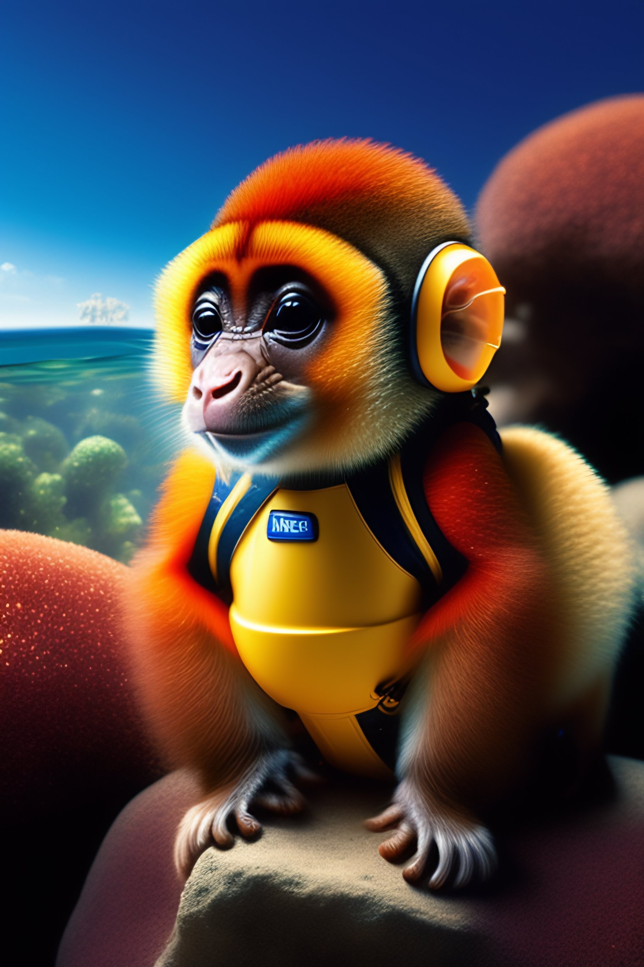 Lexica - Mushroom kangaroo monkey spacesuit scuba diving ocean 1980