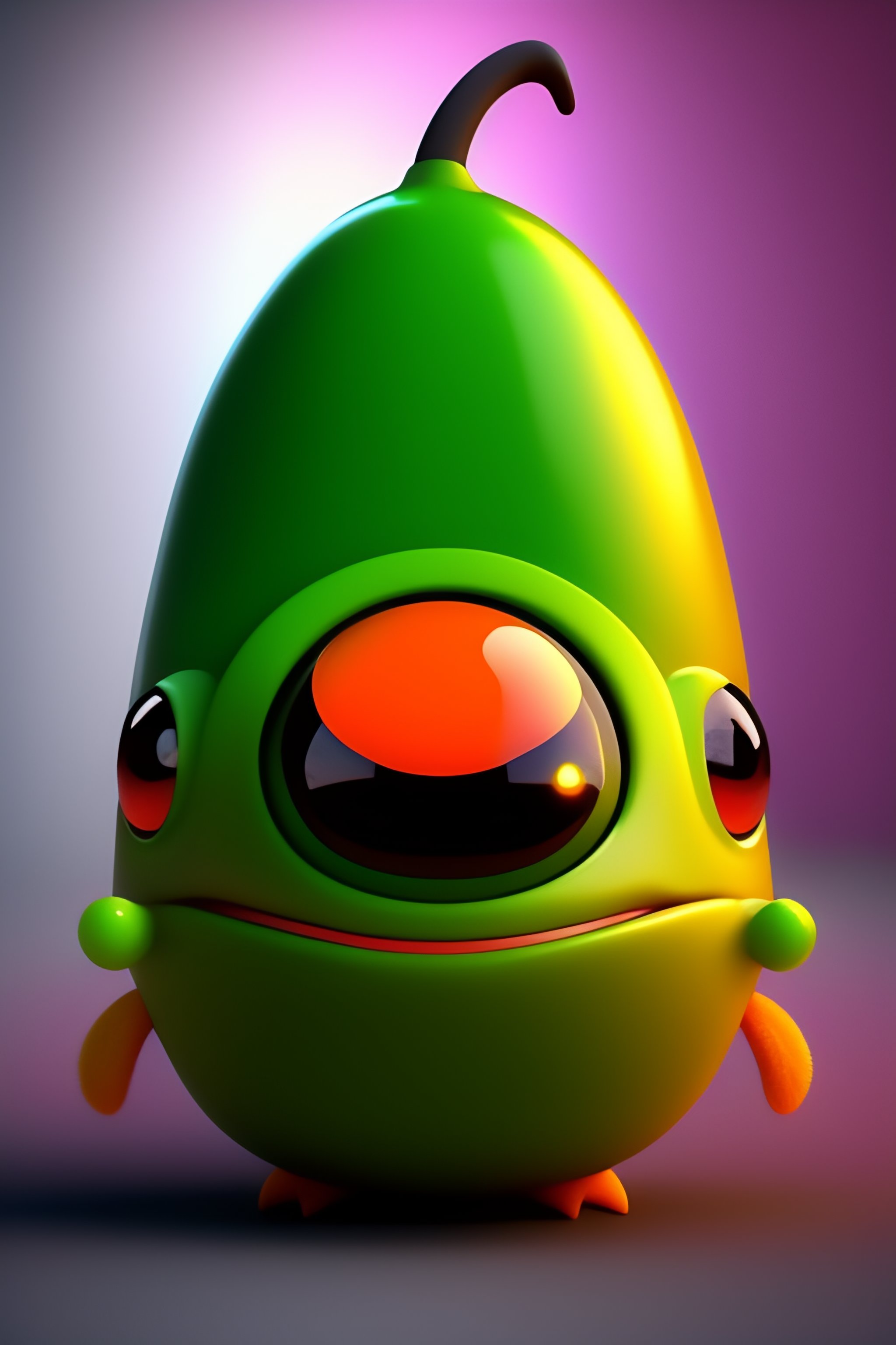 Lexica - Cute Chibi one eyed orange monster, green pupil, monster inc ...