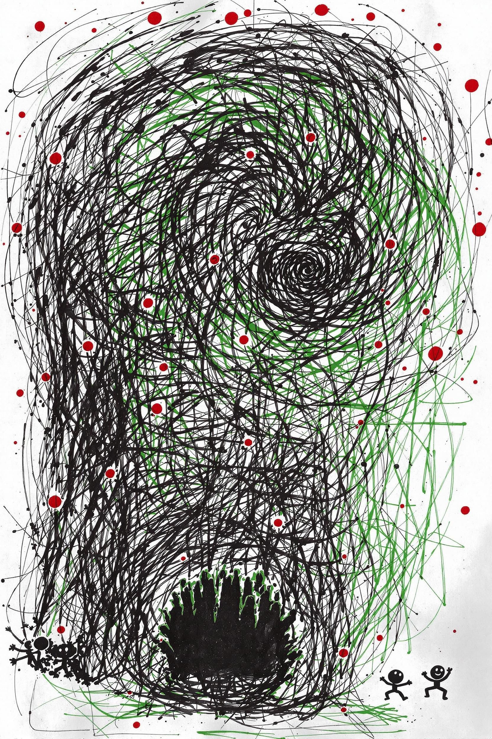Lexica - Scary chaotic scribbles of a nightmarish drawing of a monster ...
