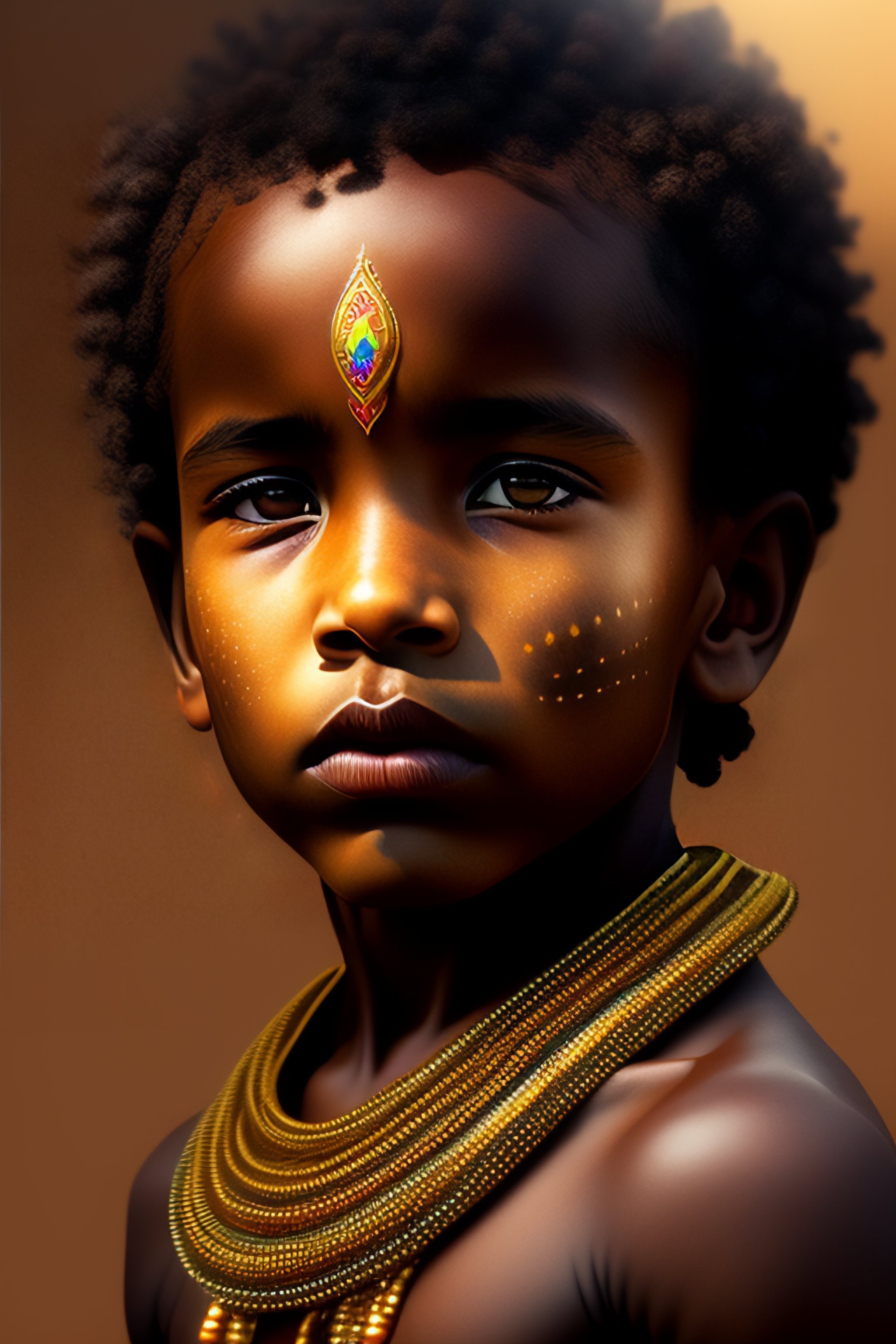 Lexica - Ethiopian kid meditating, he has tribal face markings and war ...