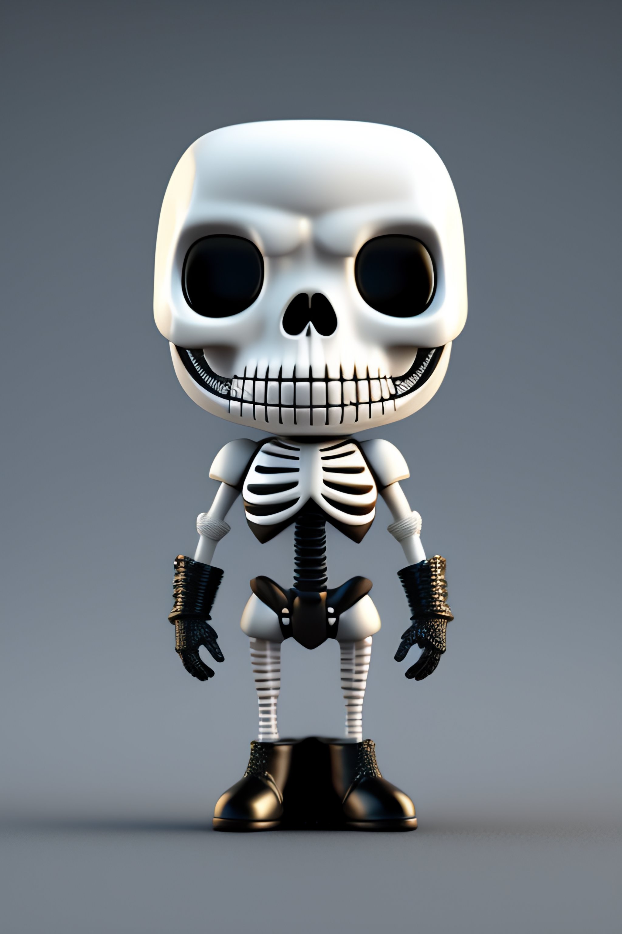 Lexica - Full body 3d render of funko pop jack skeleton