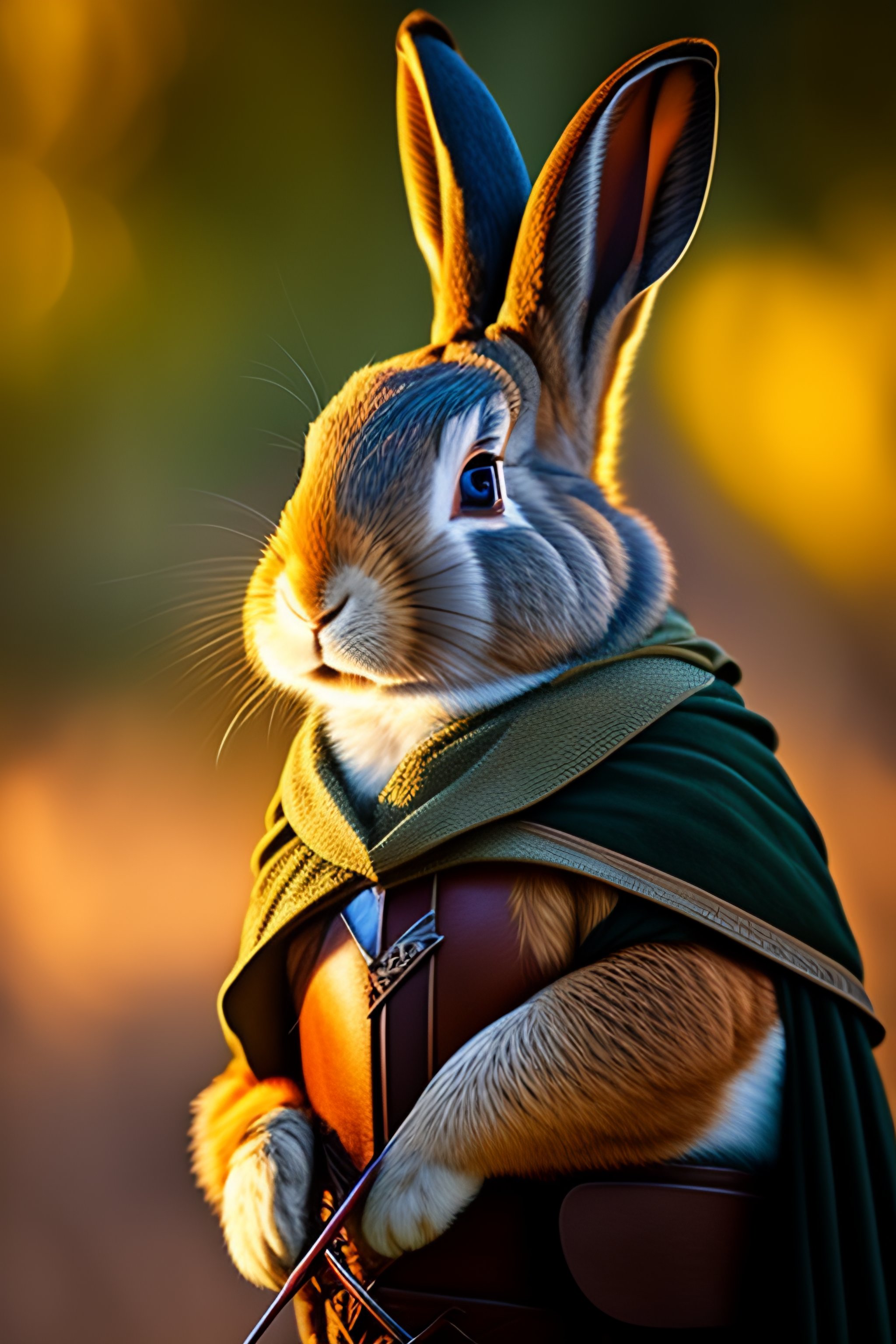 Lexica - (((the rabbit Robin hood shoots an arrow))) cinematic portrait ...