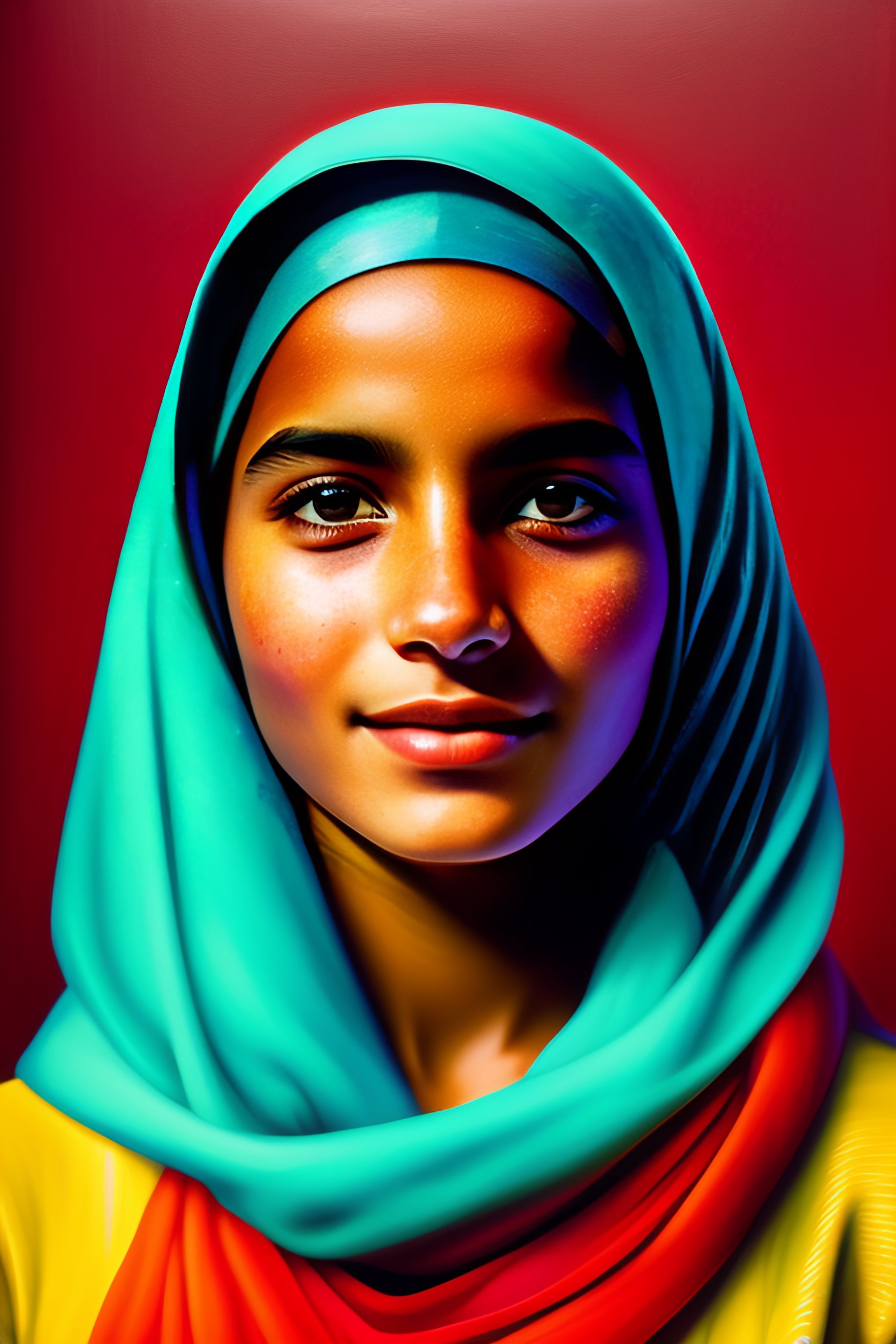Lexica - Portrait of a muslim painter girl in a patriarchal society ...