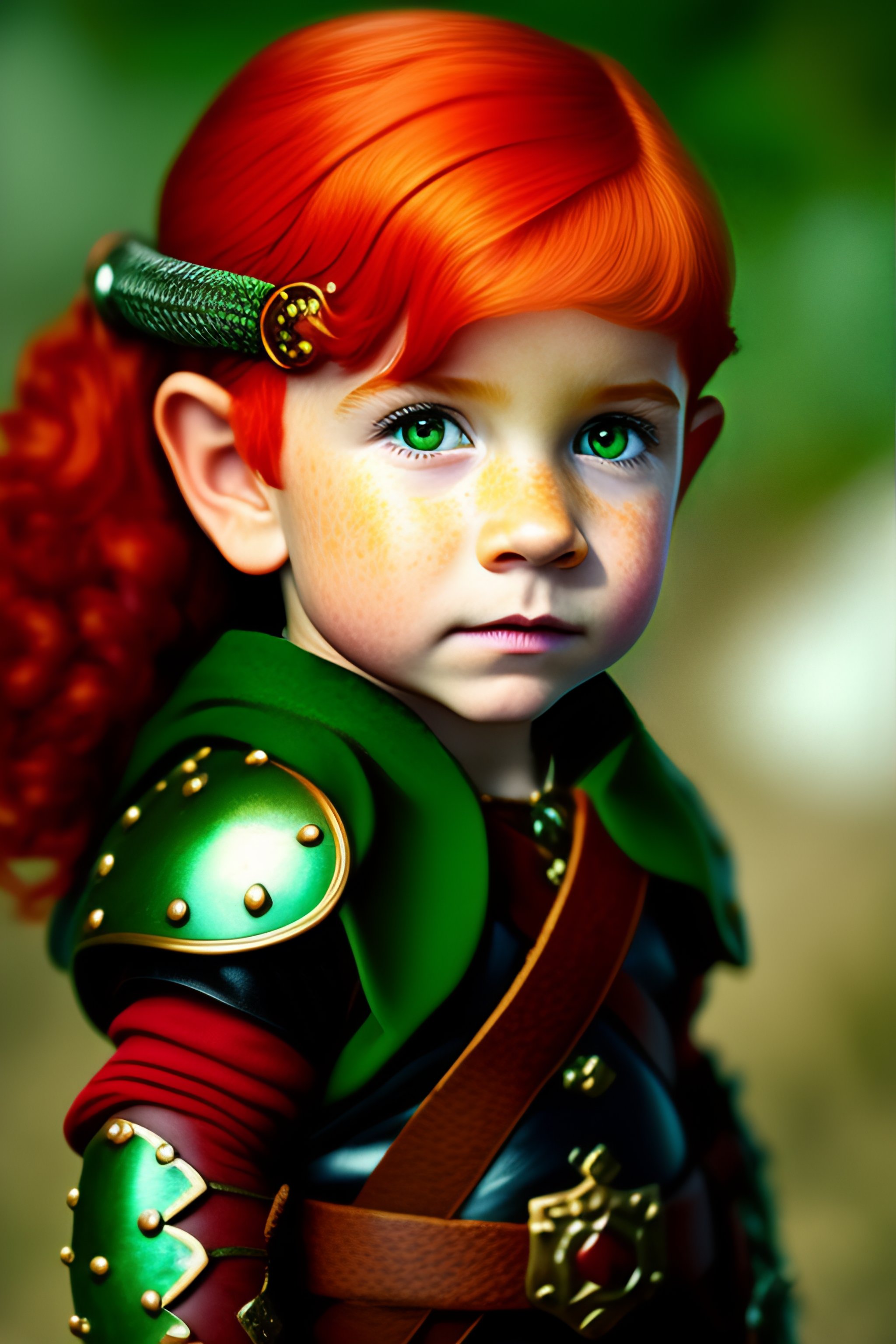 Lexica - A small halfling with red hair, freckles, leather armor, and a ...