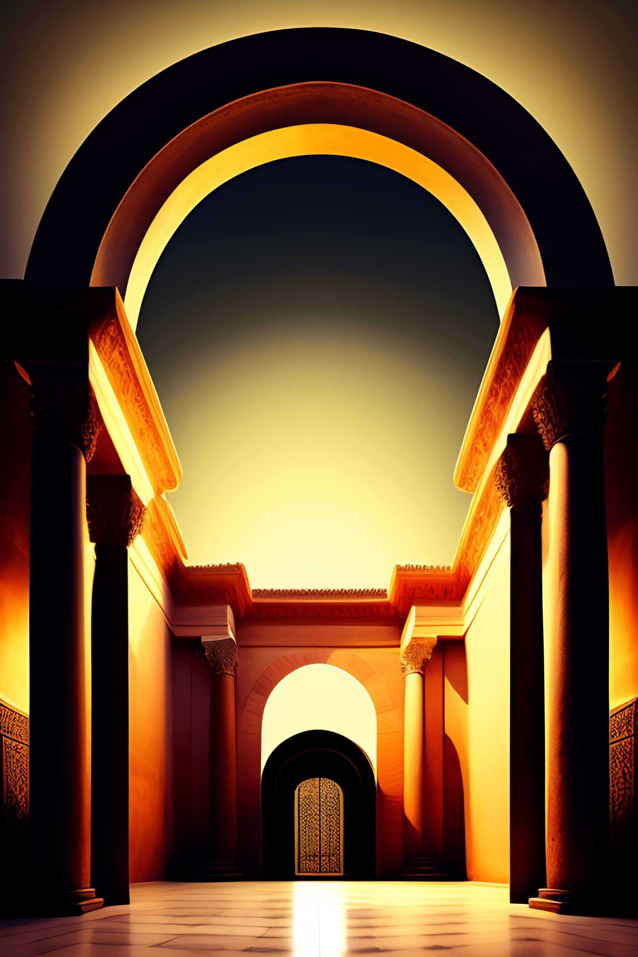 Lexica - Circular temple with horseshoe arches style mosque of cordoba ...