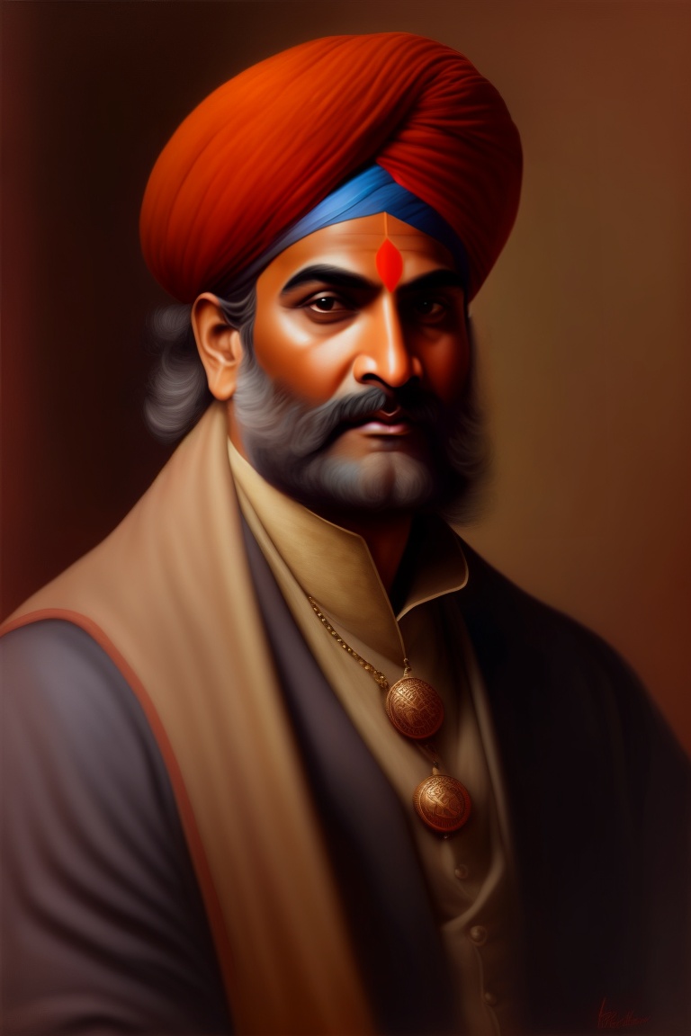 Lexica - Indian man, Chanakya portrait, bold mid age