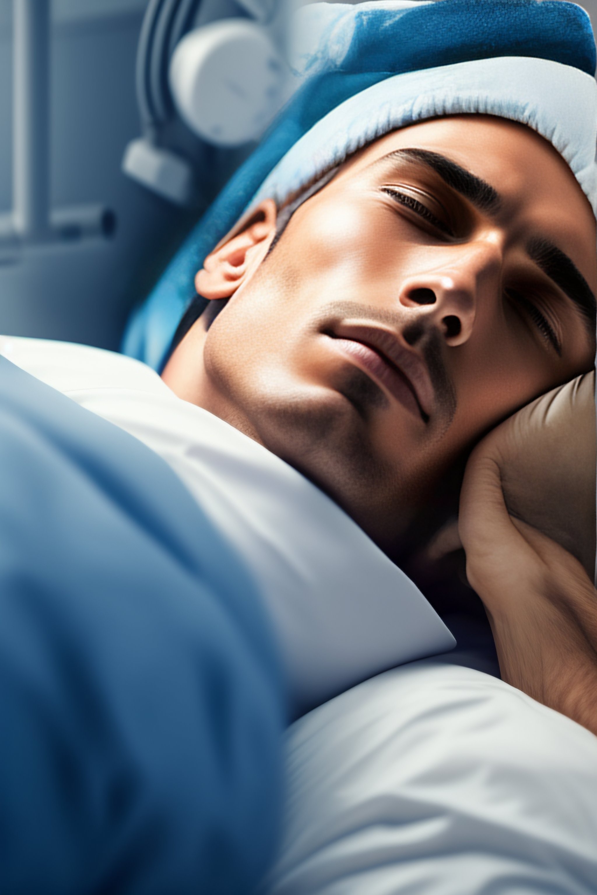 Lexica - A male waking up from a decade long coma in a high tech hospital