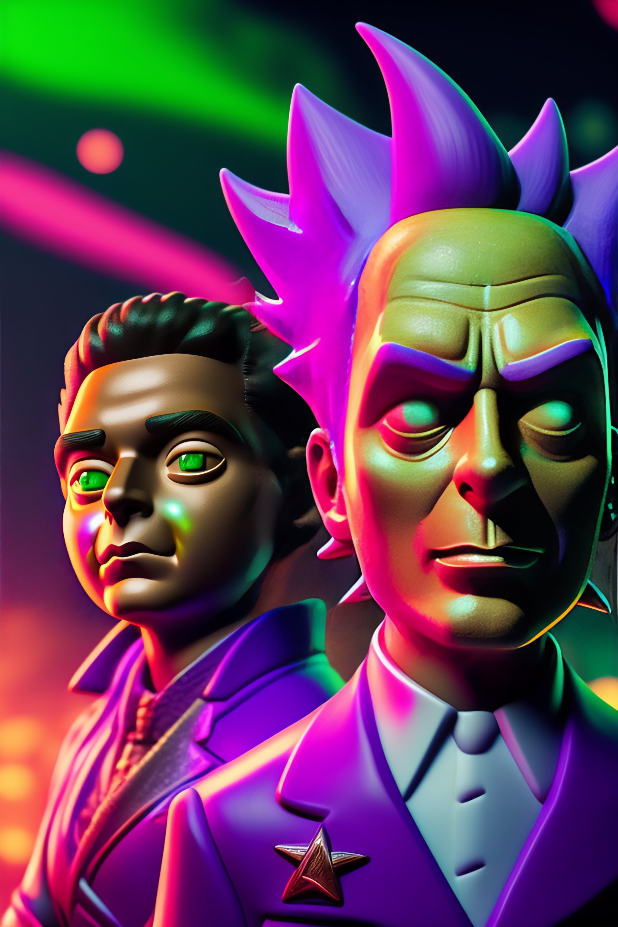 Lexica - Rick and morty in 3d as cats with musket guns in the ...