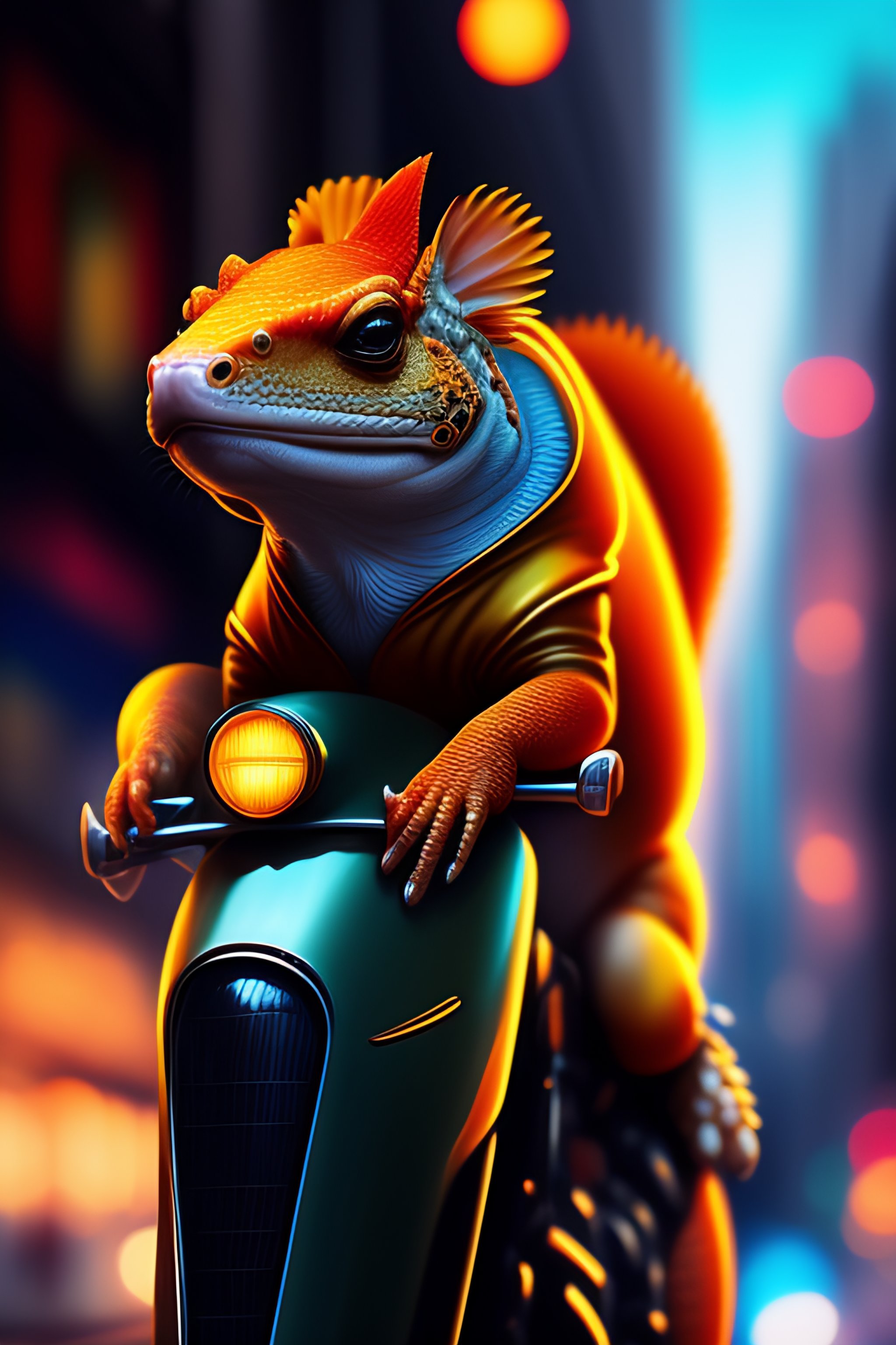 Lexica - Fry from futurama riding a gecko, extreme detail, vivid colors ...