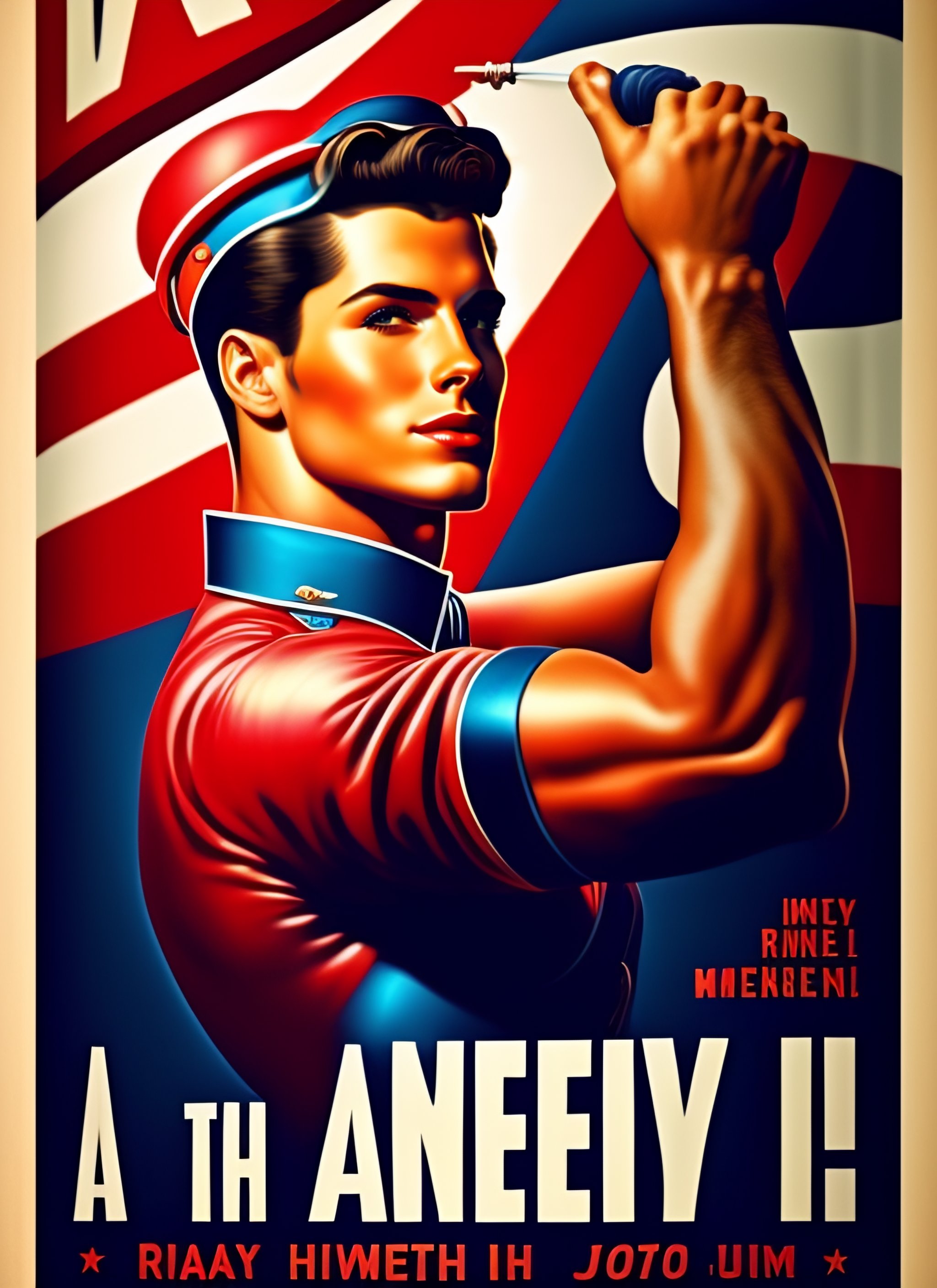 Lexica - A male young man the riveter "We can do it !" poster by John ...