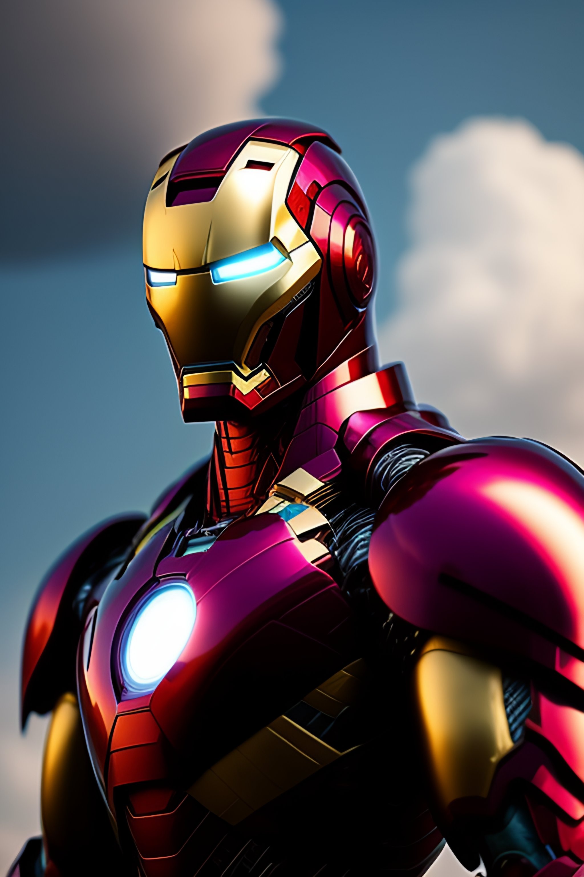 Lexica - Iron man flying in the sky, photorealistic