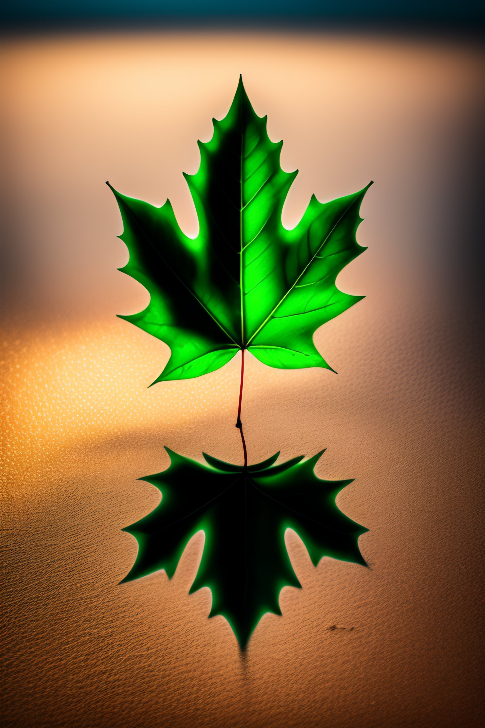 Lexica - Only leaf on base, black background, photograph,