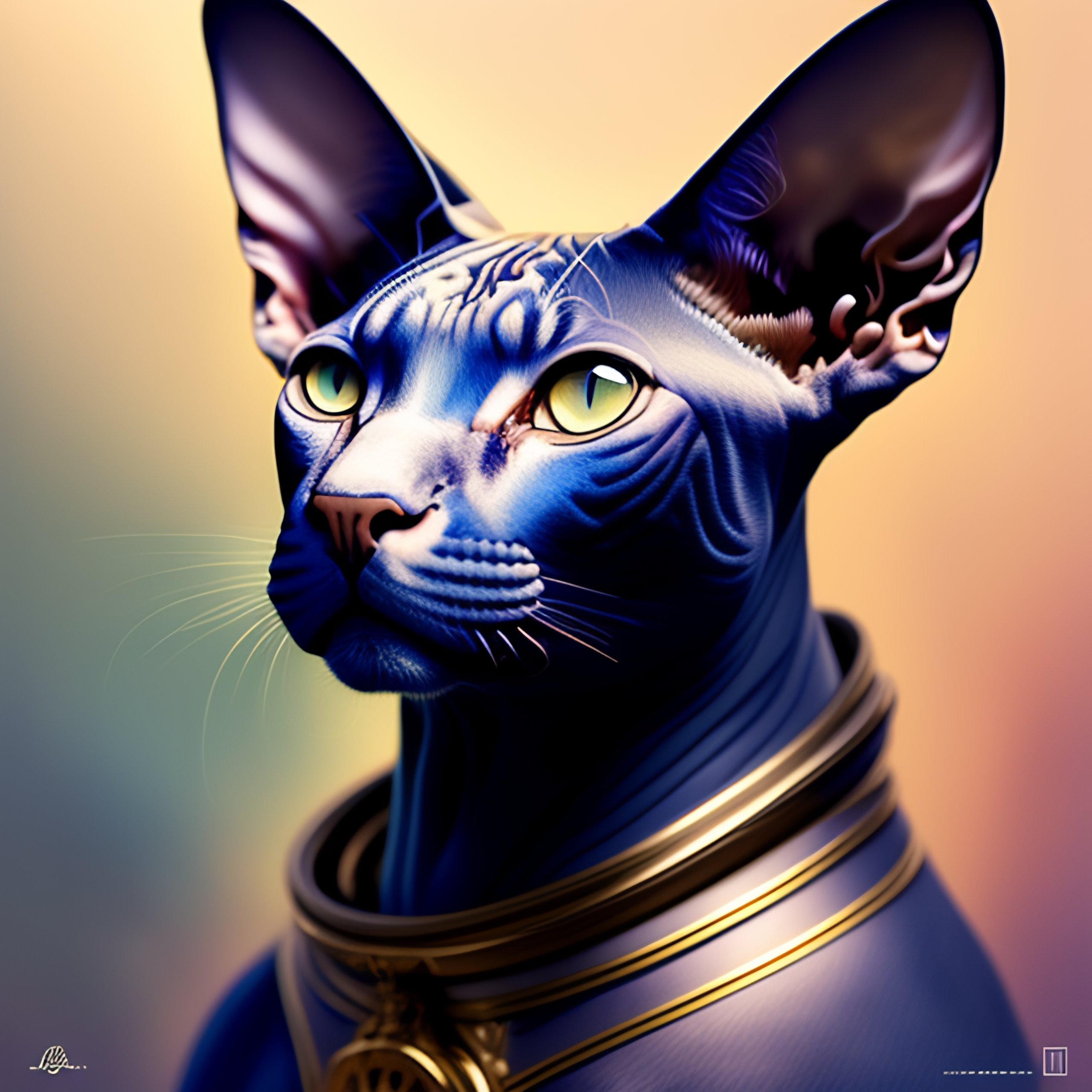 Lexica - Stunning cosmic portrait of beautiful a Sphynx cat, Wearing a ...