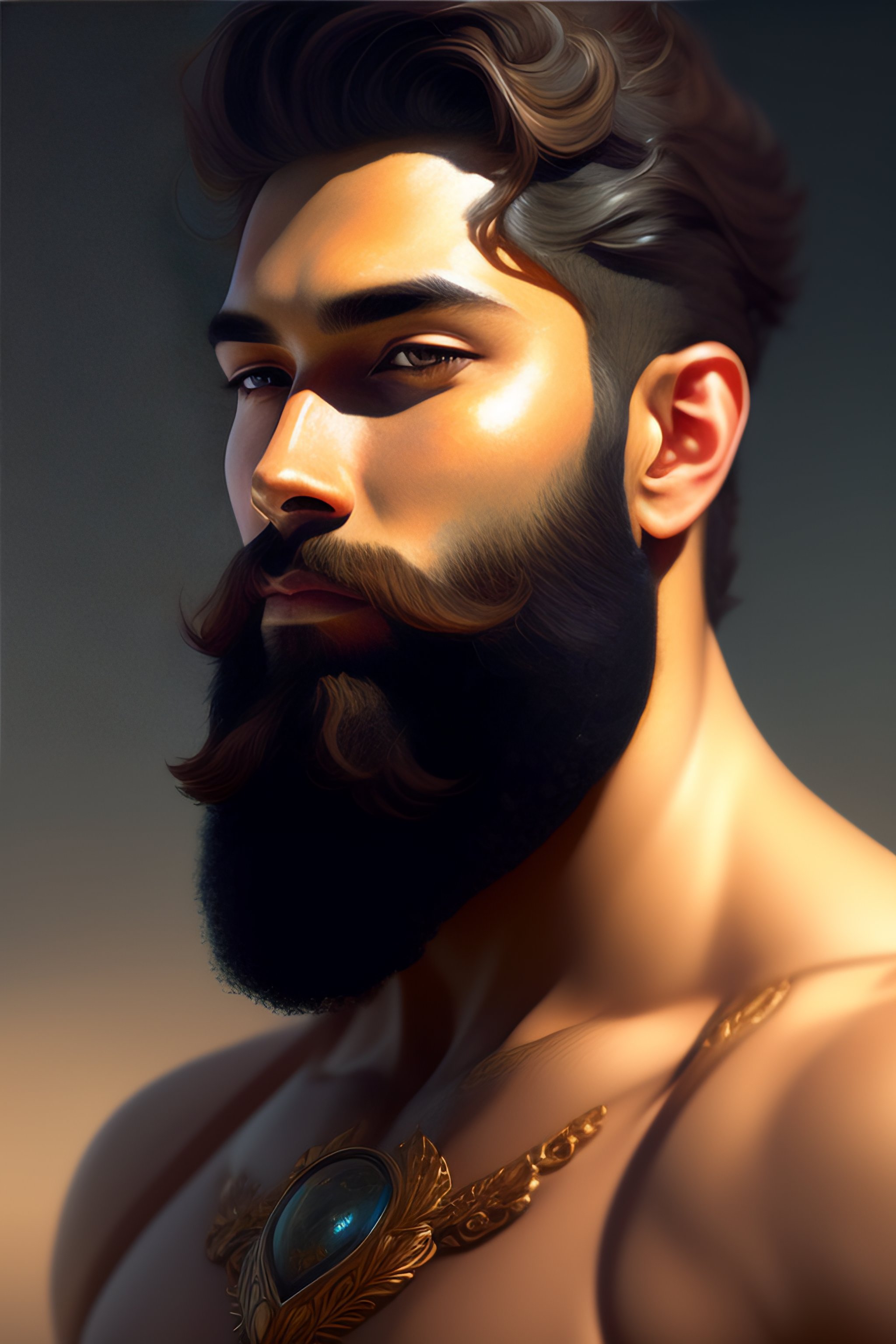 Lexica - Highly Realistic portrait of a natural bearded man, shaped ...
