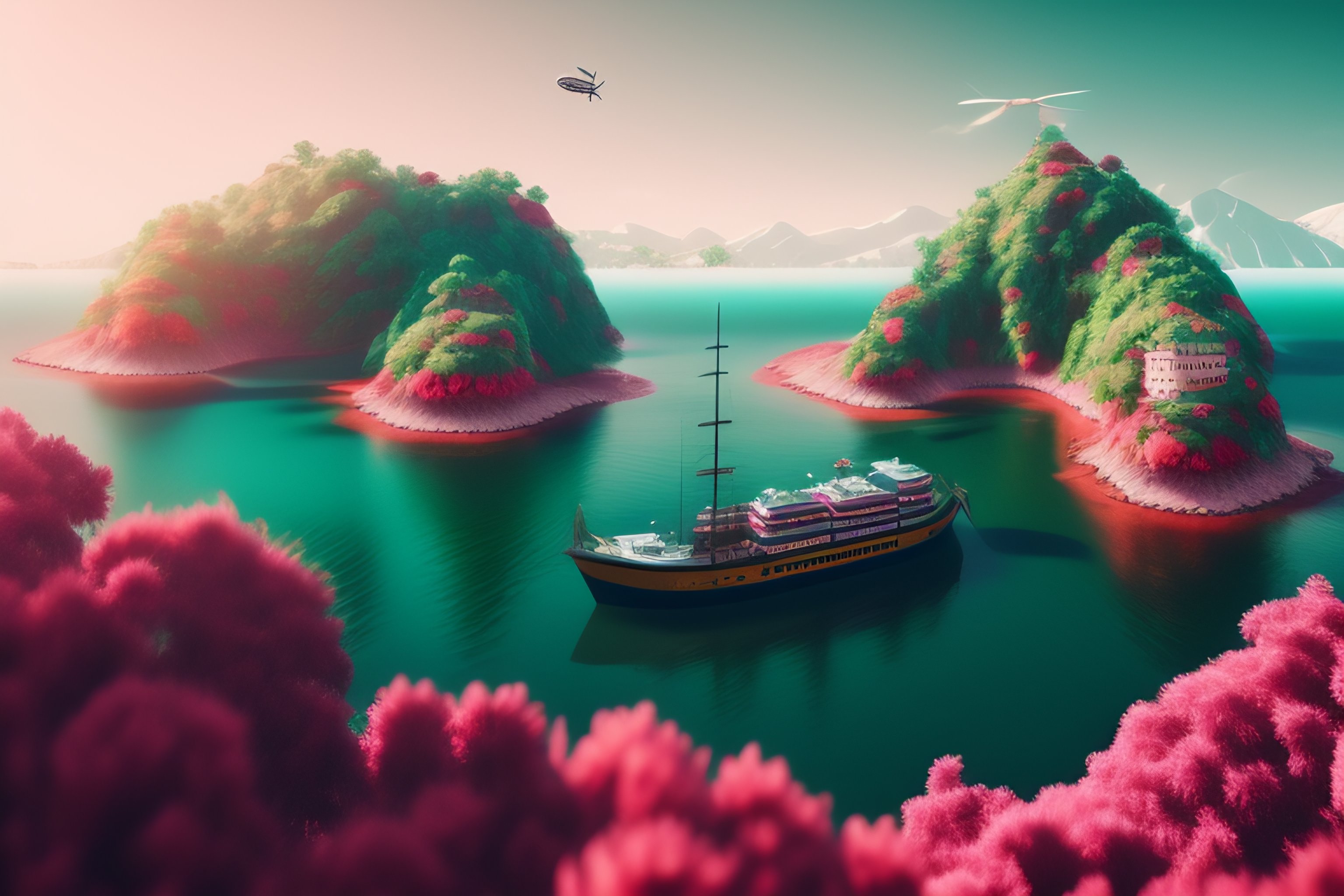 Lexica - A utopian city by beeple, drone shot, digital art highly ...
