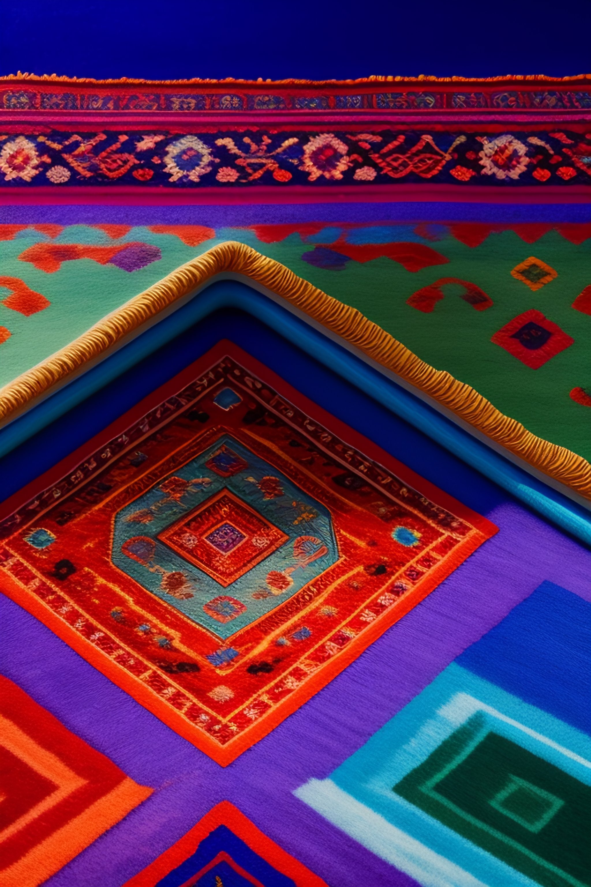 Lexica - Direct top down view on persian carpet print, vibrant colors ...