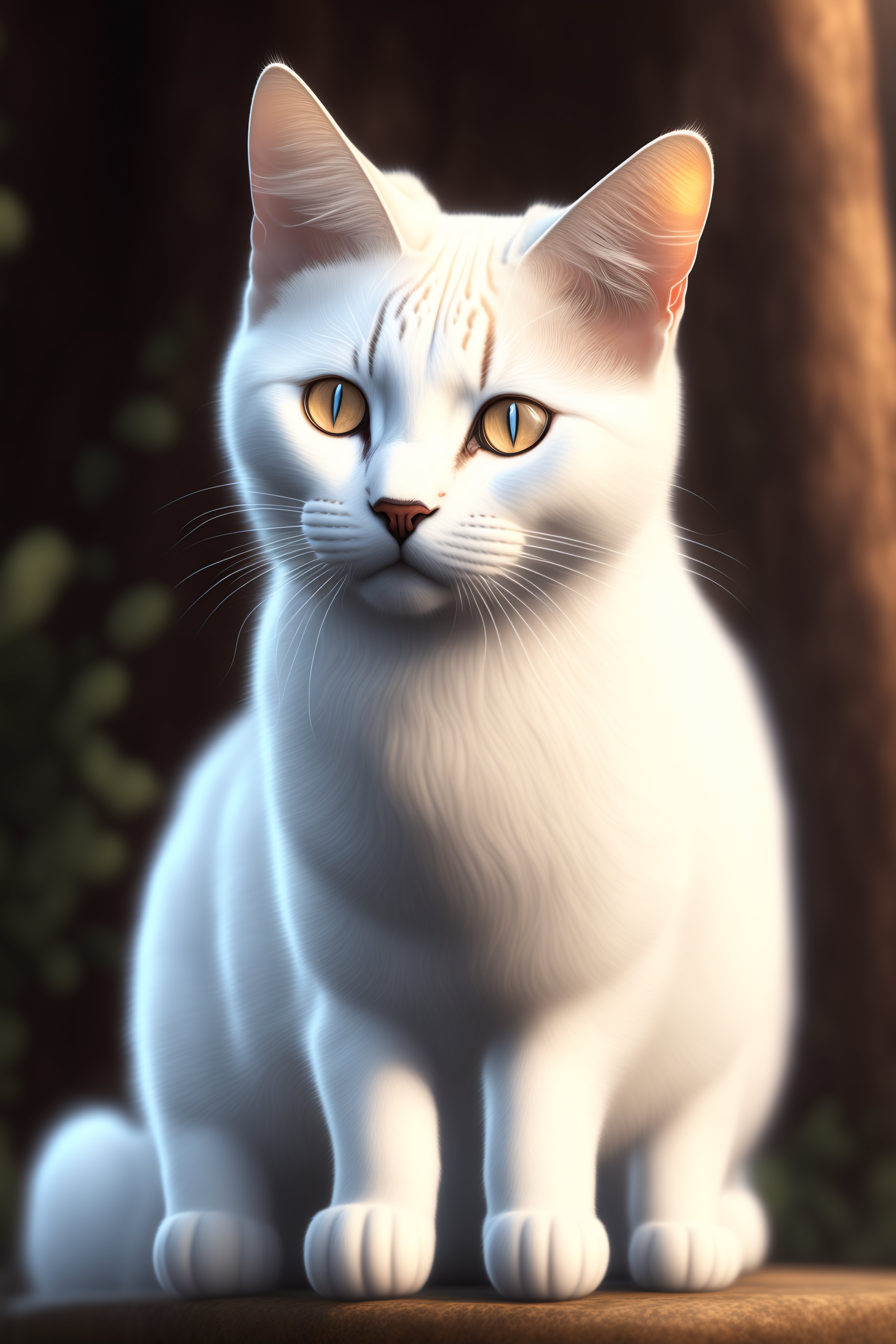 Lexica - White cat anime hd realistic