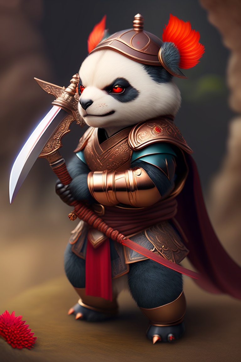 Lexica - Award-winning photo of a turtle samurai, red eyes, holding two ...