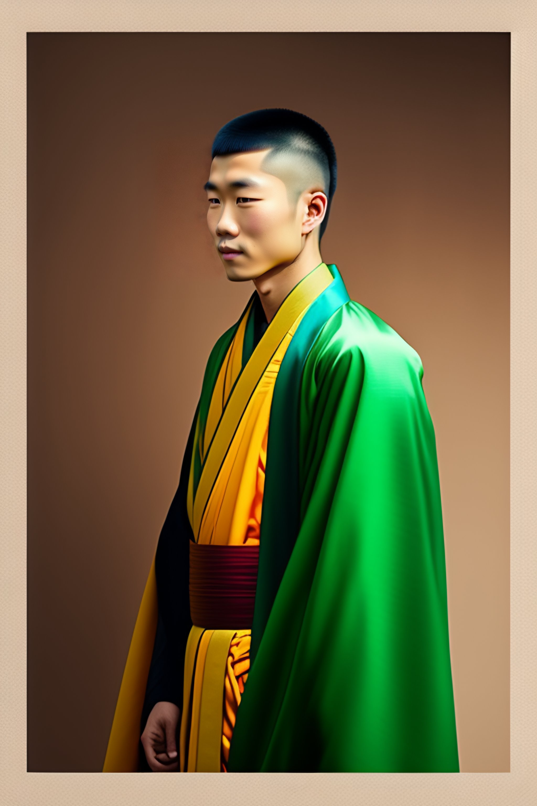 Lexica - Young asian monk with green kimono