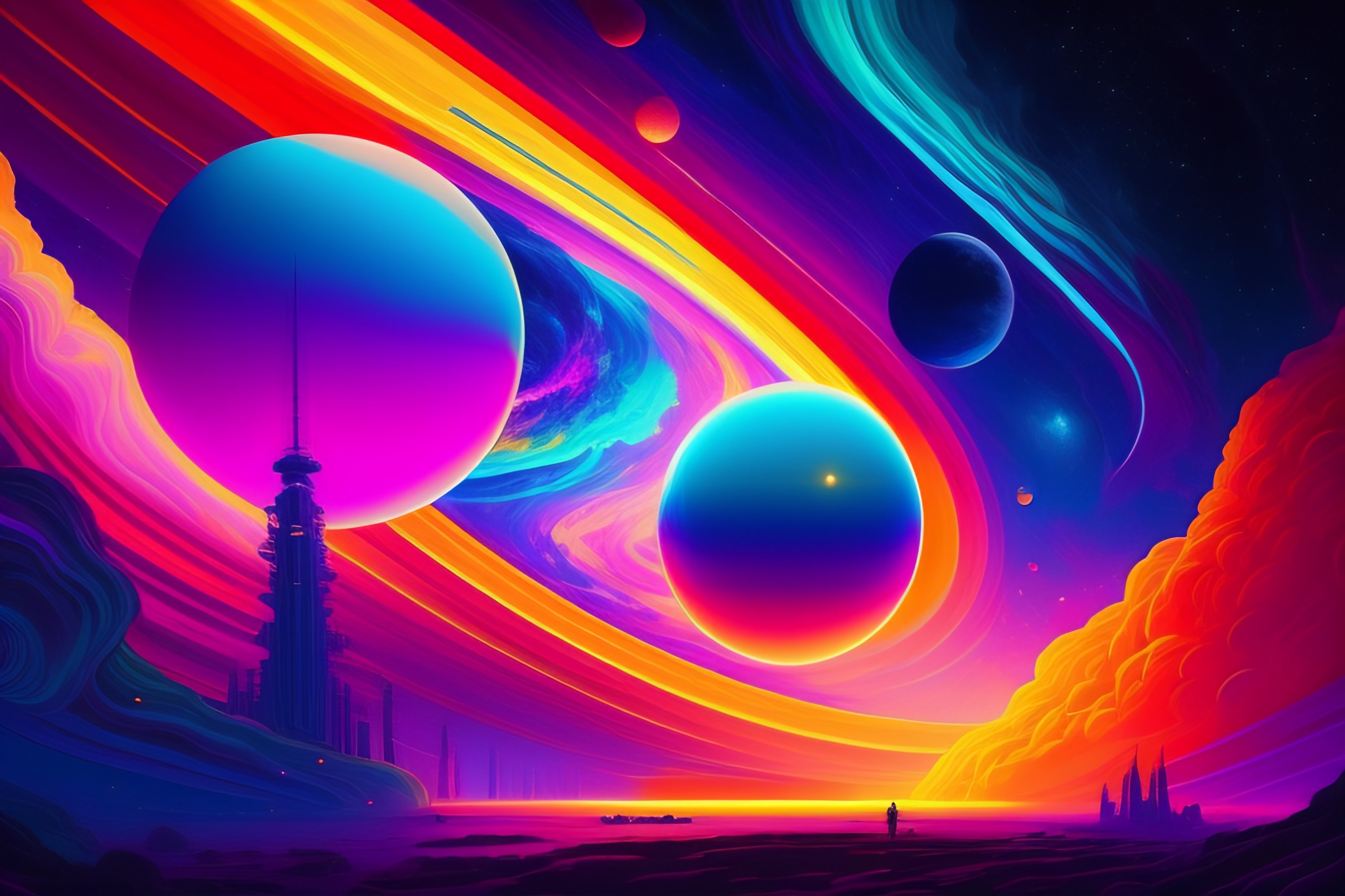 Lexica - Cosmos orbit, highly saturated colors, detailed illustration ...
