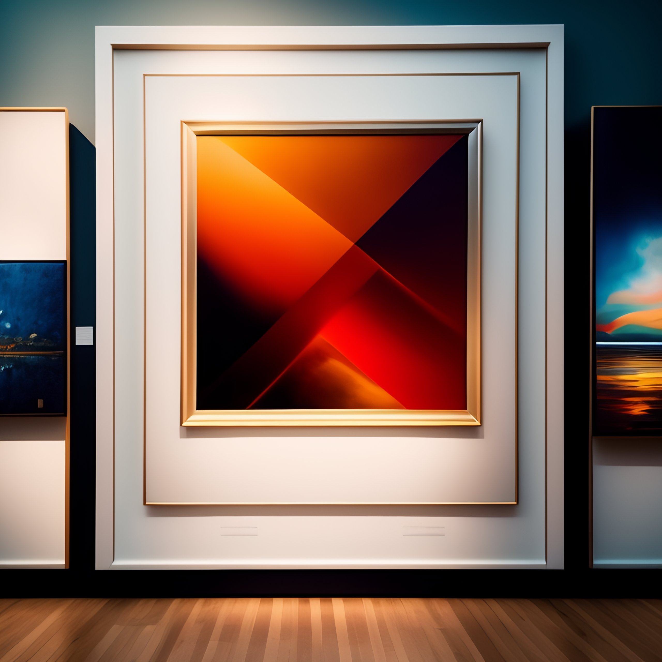 Lexica - Photo of an abstract painting in a museum