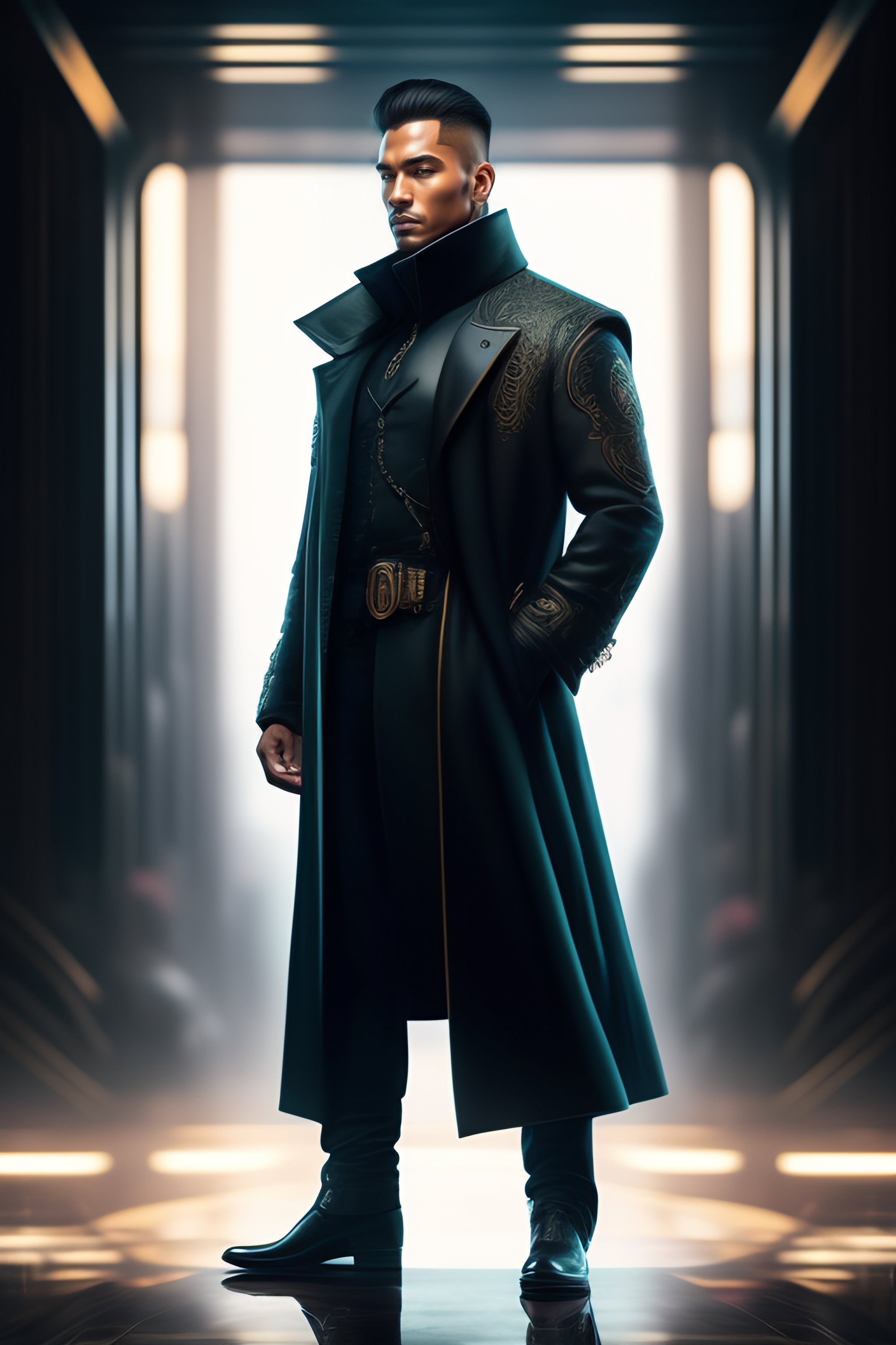 Lexica - Highly detailed cyberpunk like serial detective wearing long ...