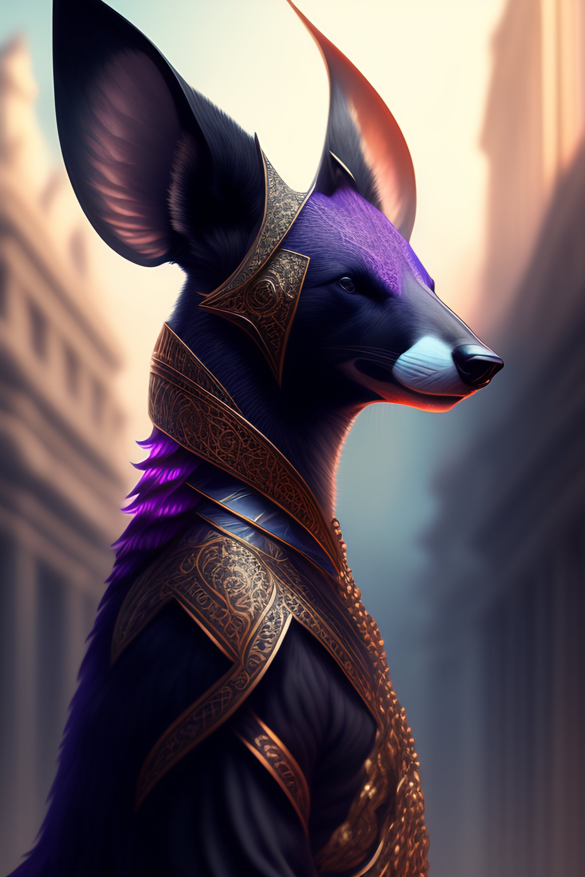 Lexica - Anthropomorphic triangle brain in edgy darkiron badger demon ...