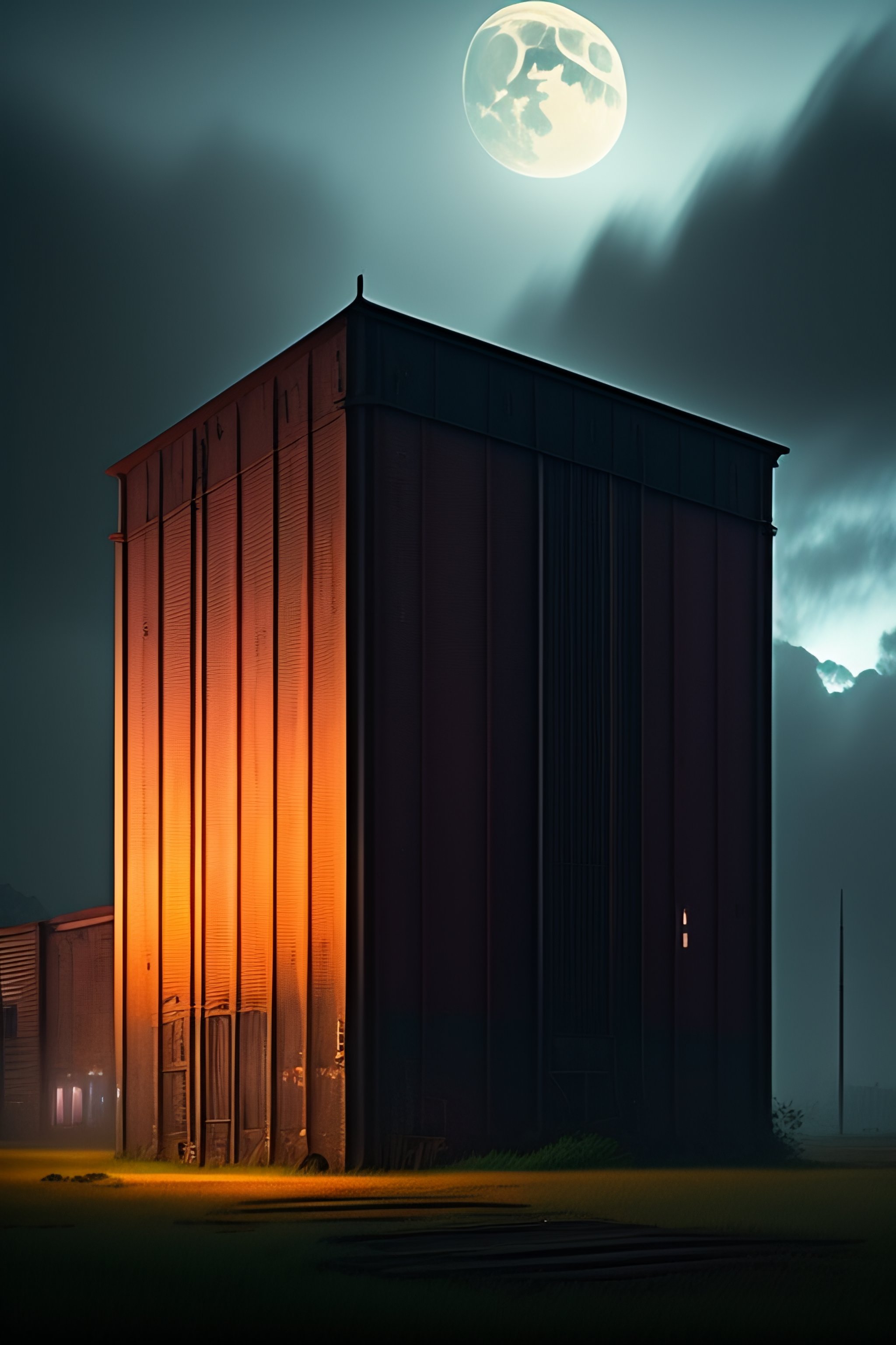 Lexica - A long abandoned Victorian factory on a rainy night, large ...