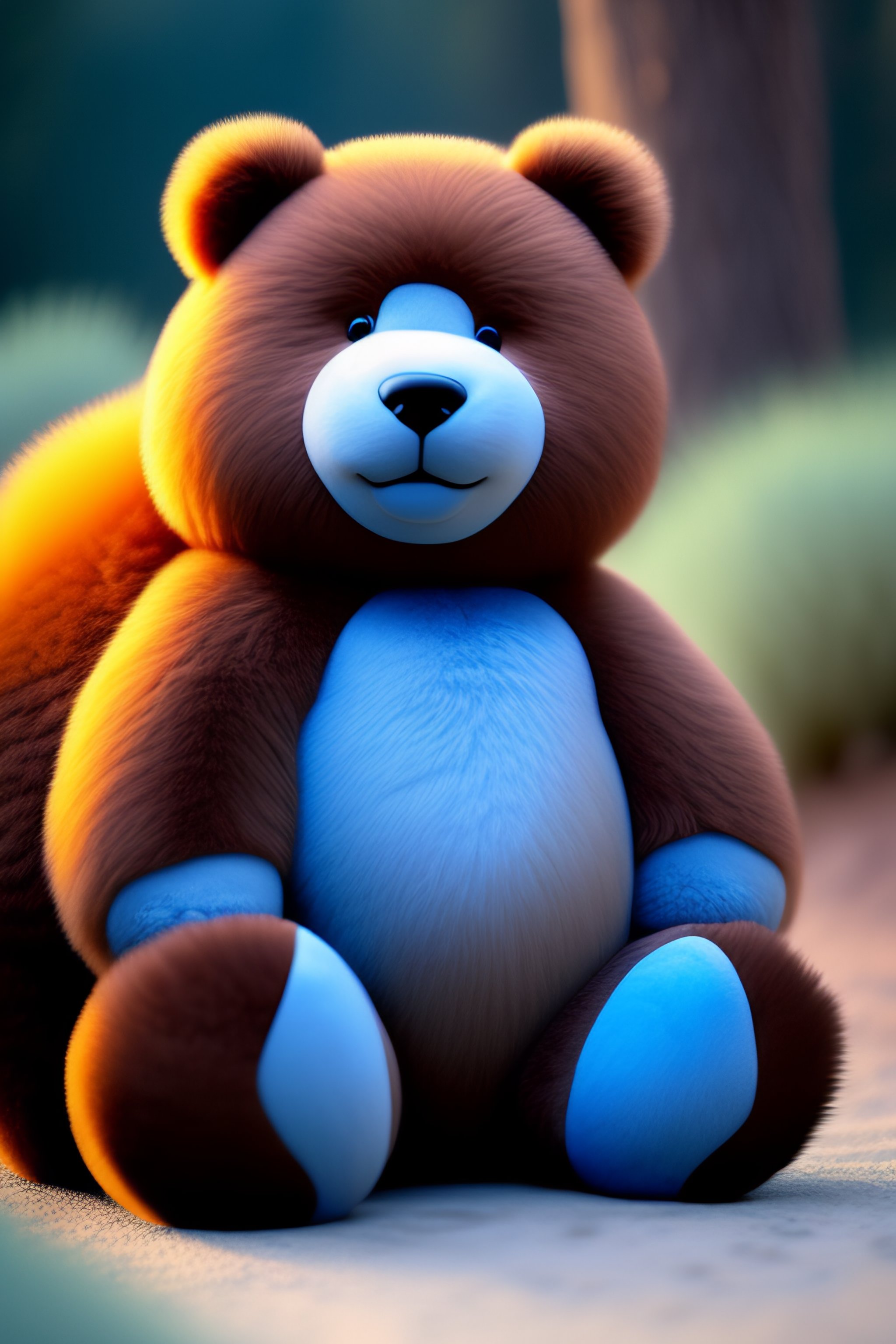 Lexica - Barnoo is a small, loveable, furry blue bear with a round face ...