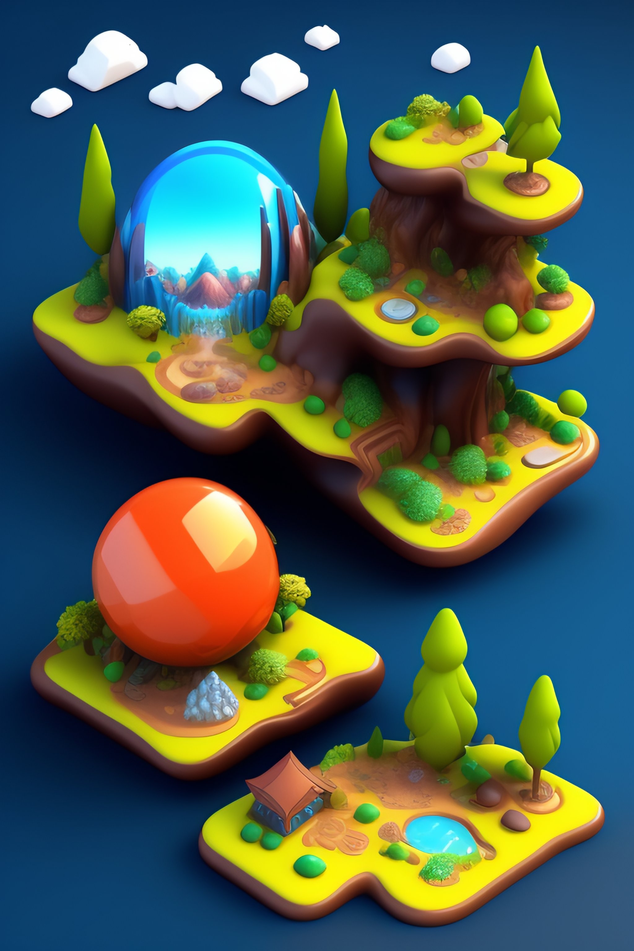 Lexica - 3d meta verse game world, futuristic, cartoon style