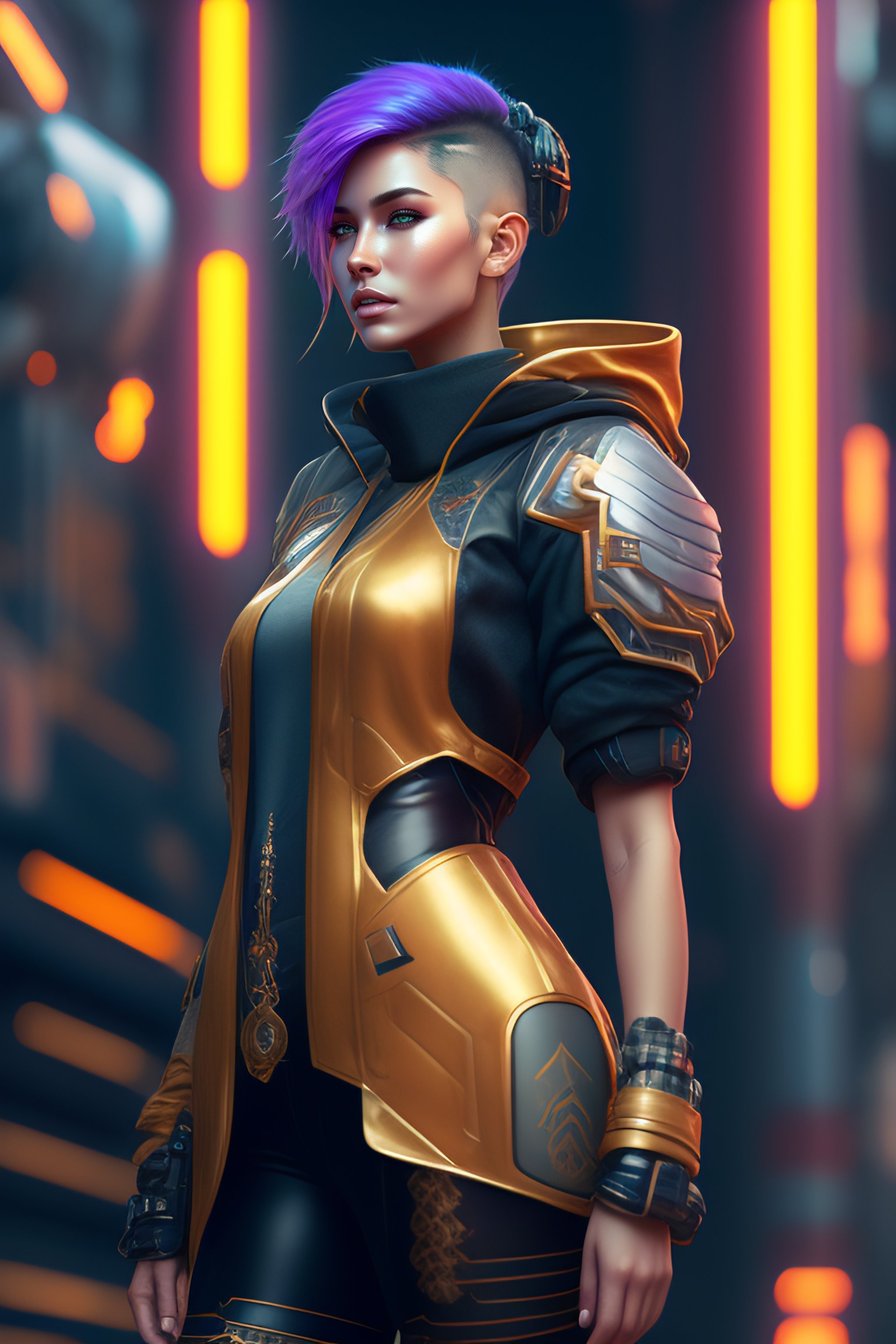 Lexica - Mech punk clothes with short hair norwegian girl, battle ...