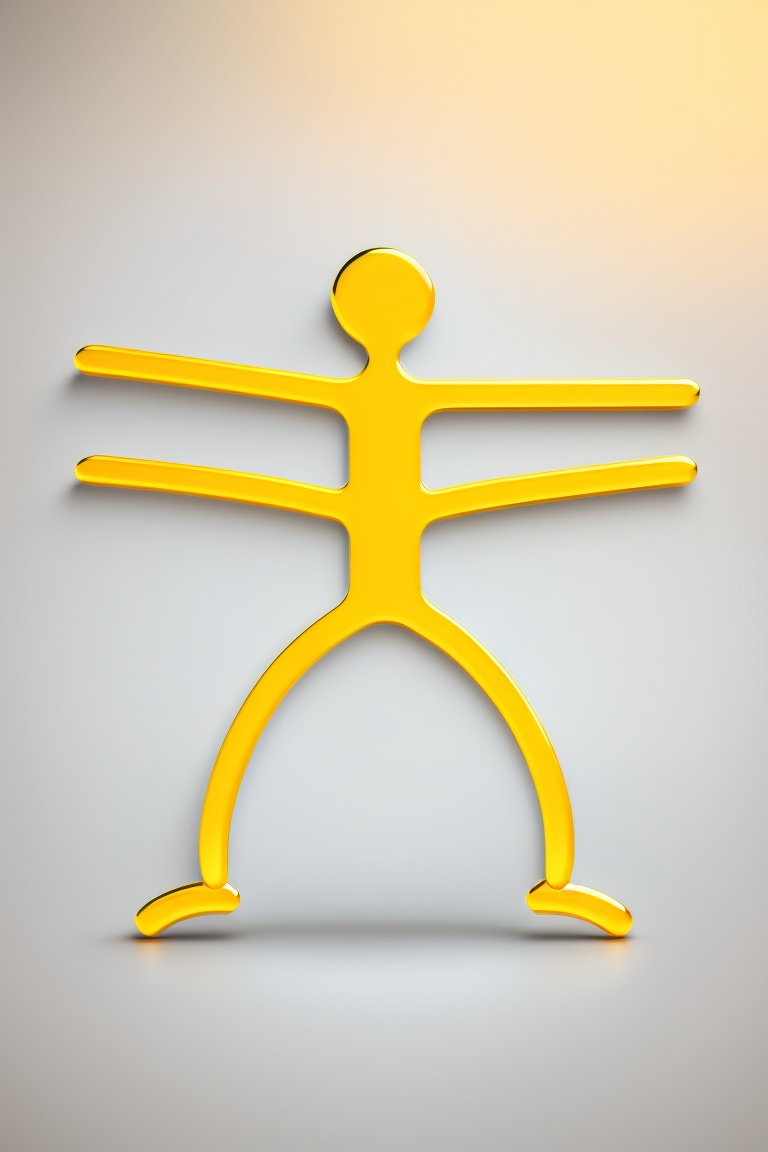 Lexica - Golden Stick figure, arms and legs outstretched
