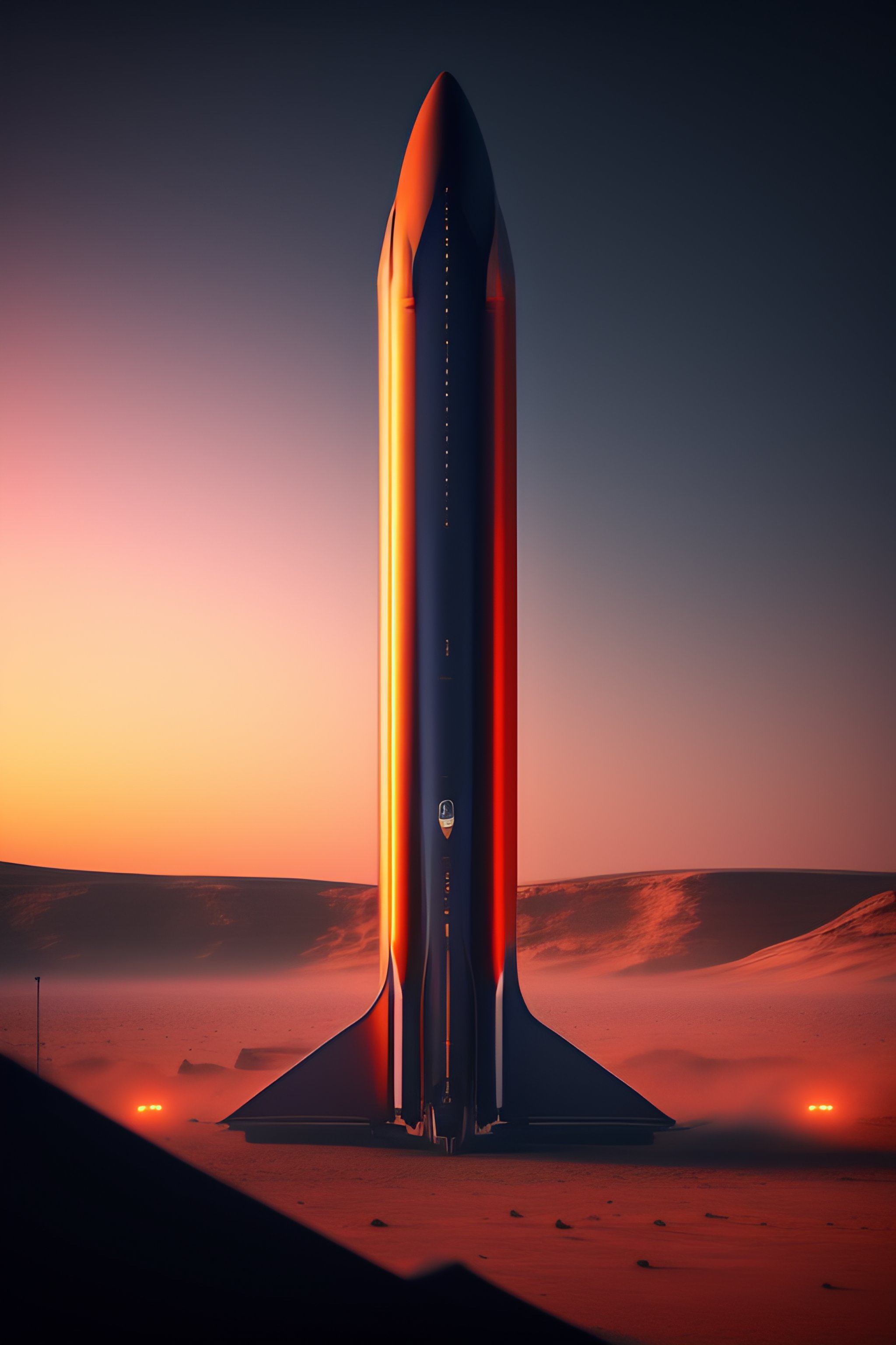 Lexica - 50mm Photograph of SpaceX starship 2.0 designed by SpaceX ...