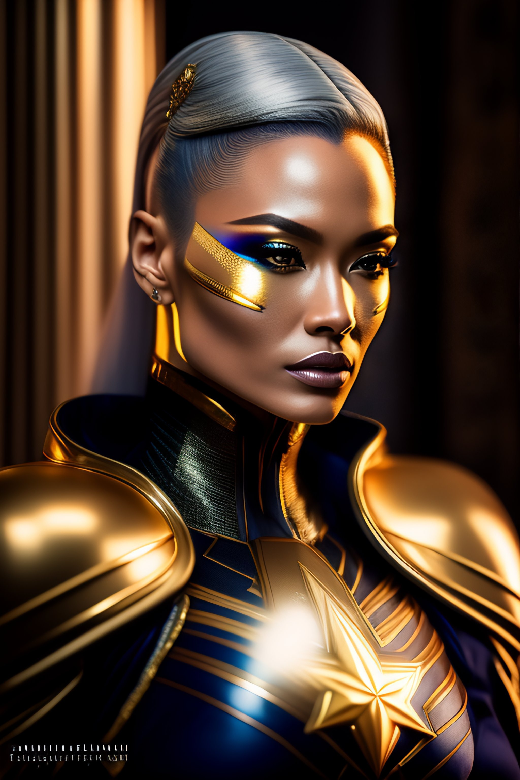 Lexica - Ultra-sharp photography of captain marvel sitting in an high ...