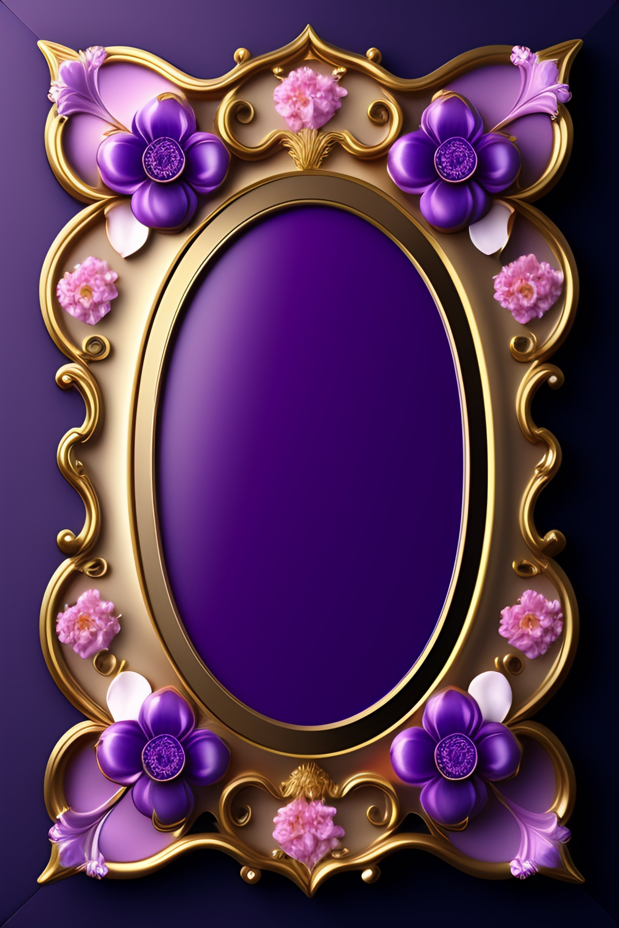 Lexica - "Create a royale feminine, dark floral design frame using a ...