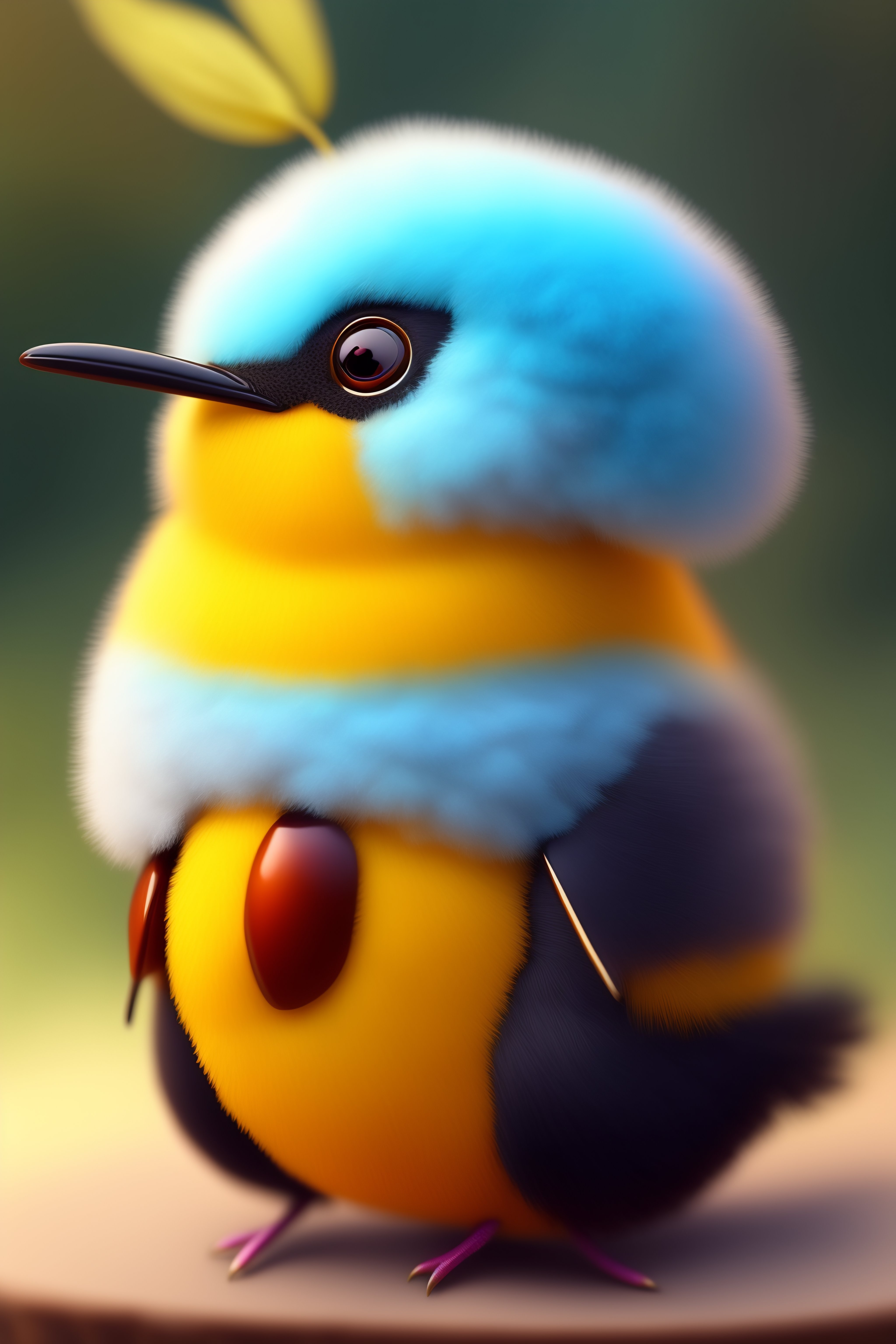 Lexica - A cute, fun-loving, fluffy cartoon hummingbird named jiffy ...