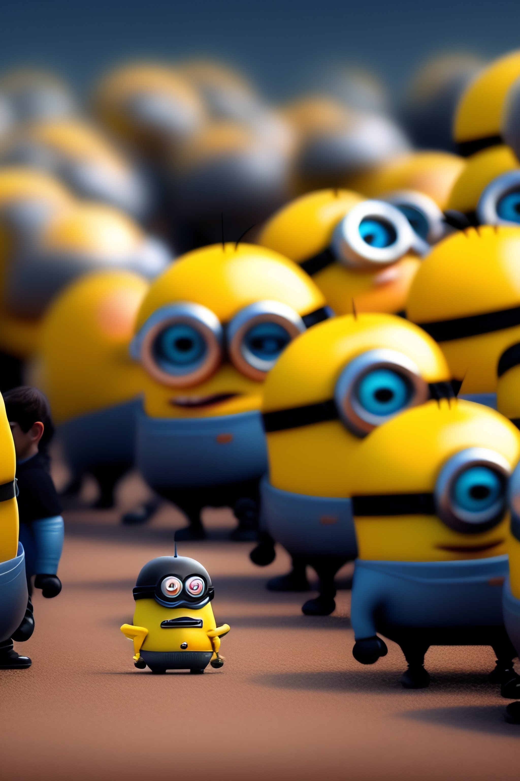 Lexica - A little boy, with an army of minions behind him, about to ...