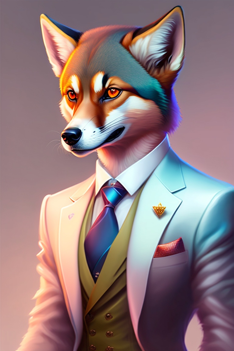 Lexica - Anthro furry humanoid fox, casino money, three piece suit ...