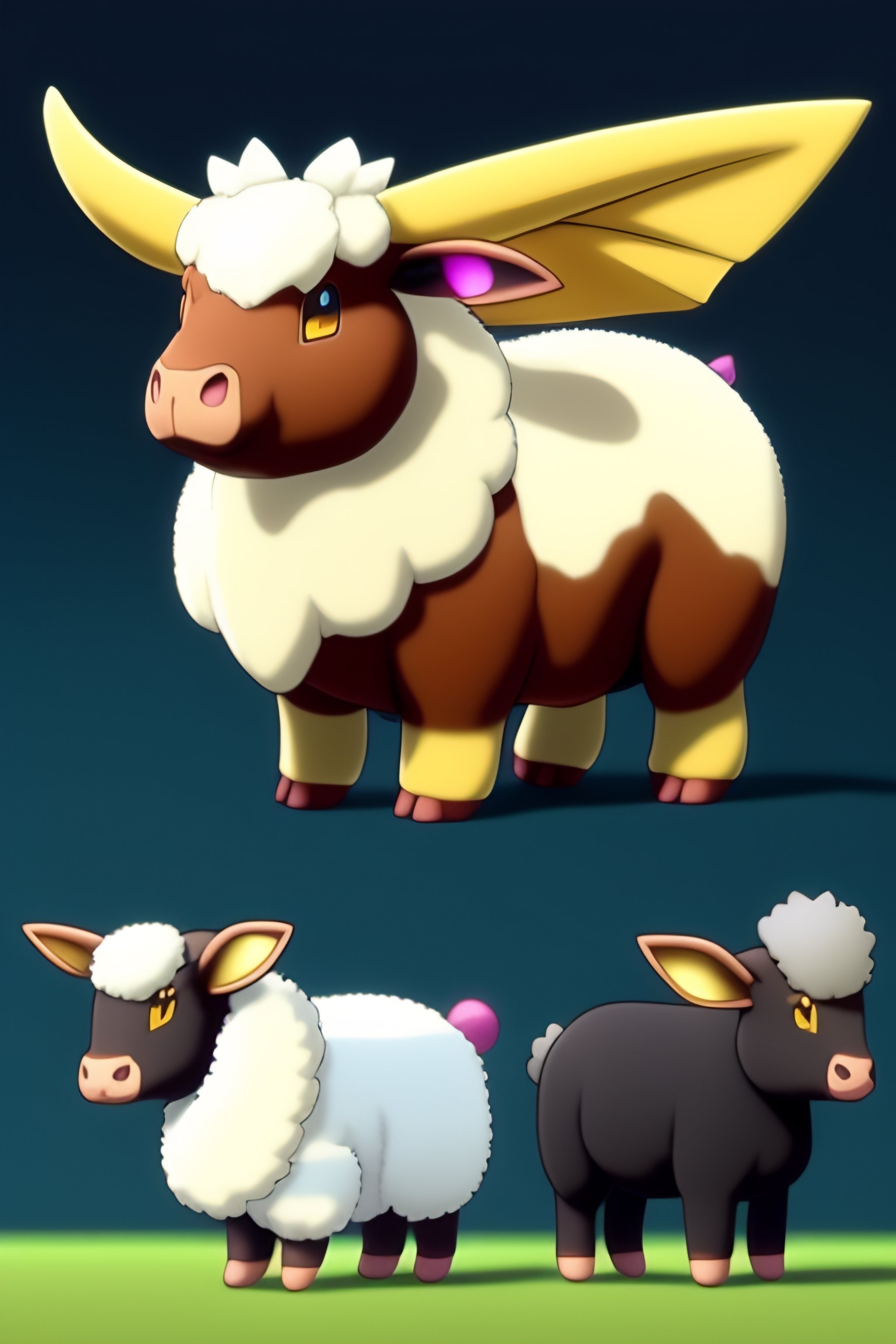 Lexica - A pokemon that looks like a cow mixed with a sheep with wings ...