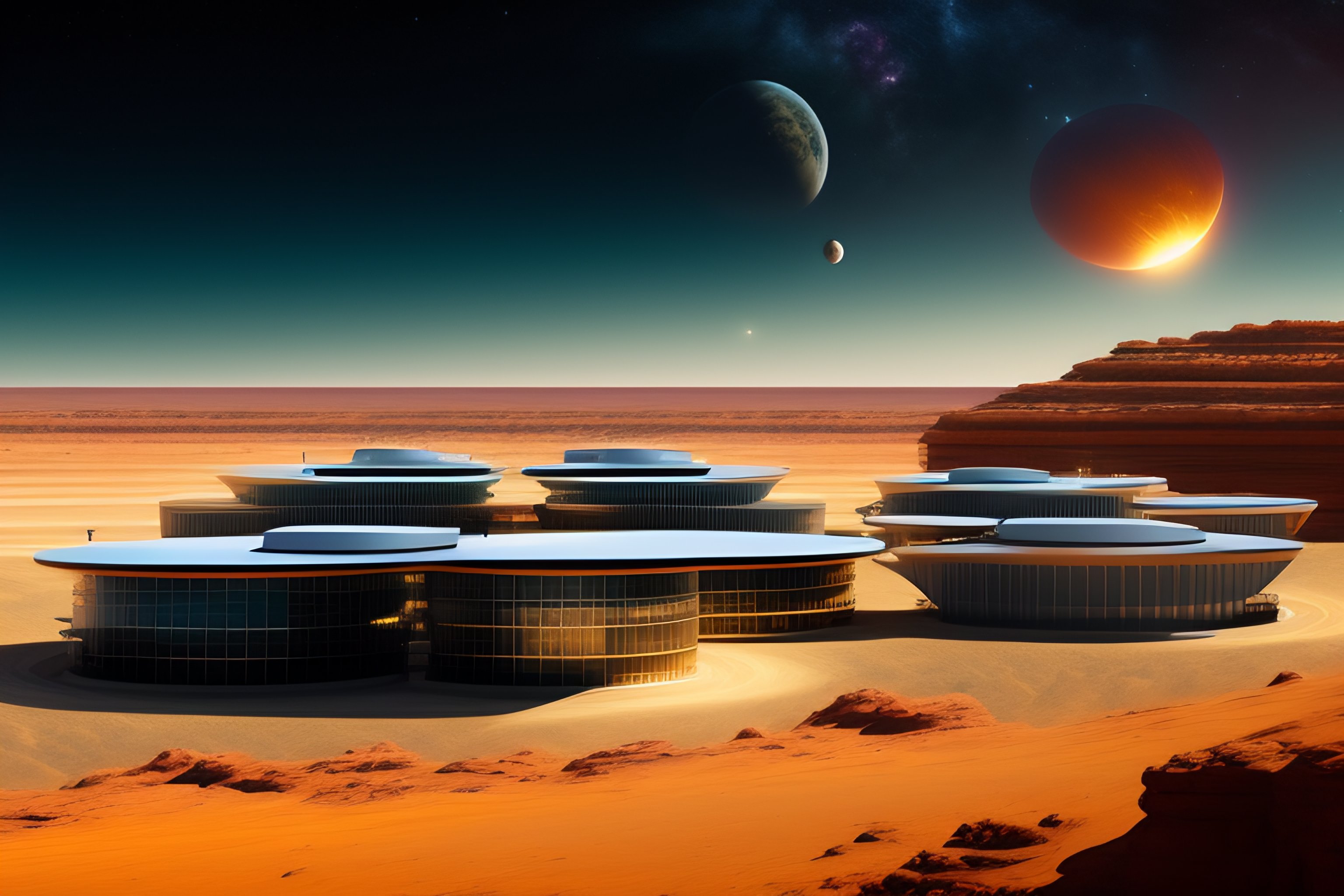 Lexica - Mzab valley buildings in space around stars and planets