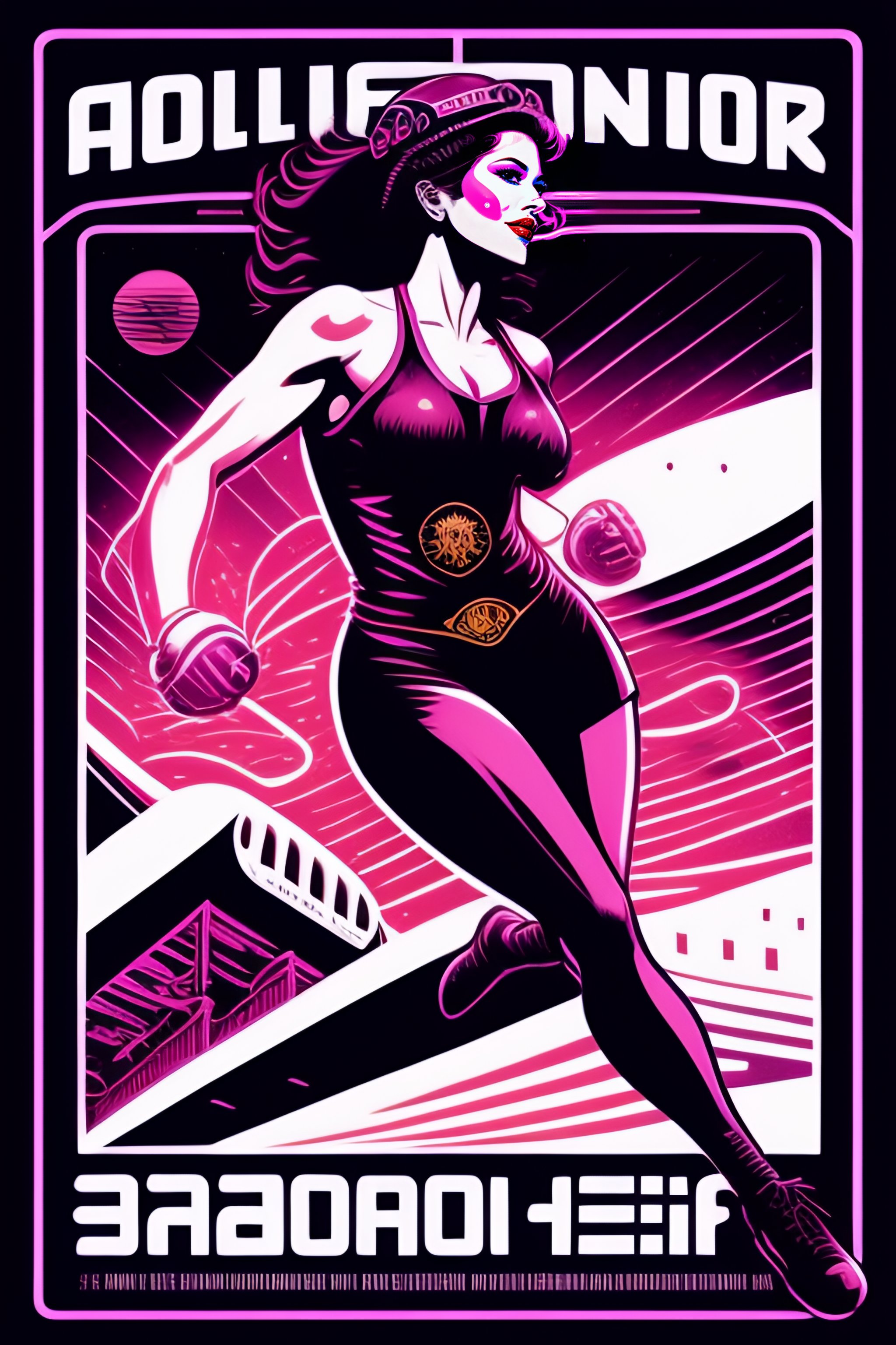 Lexica - Roller derby girl sprinting cross-over, logo design by philippe caza